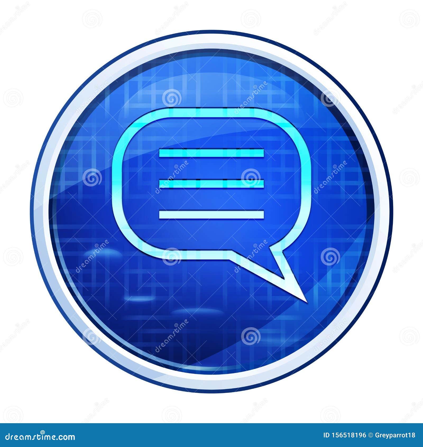 Comment Icon Futuristic Blue Round Button Vector Illustration Stock ...