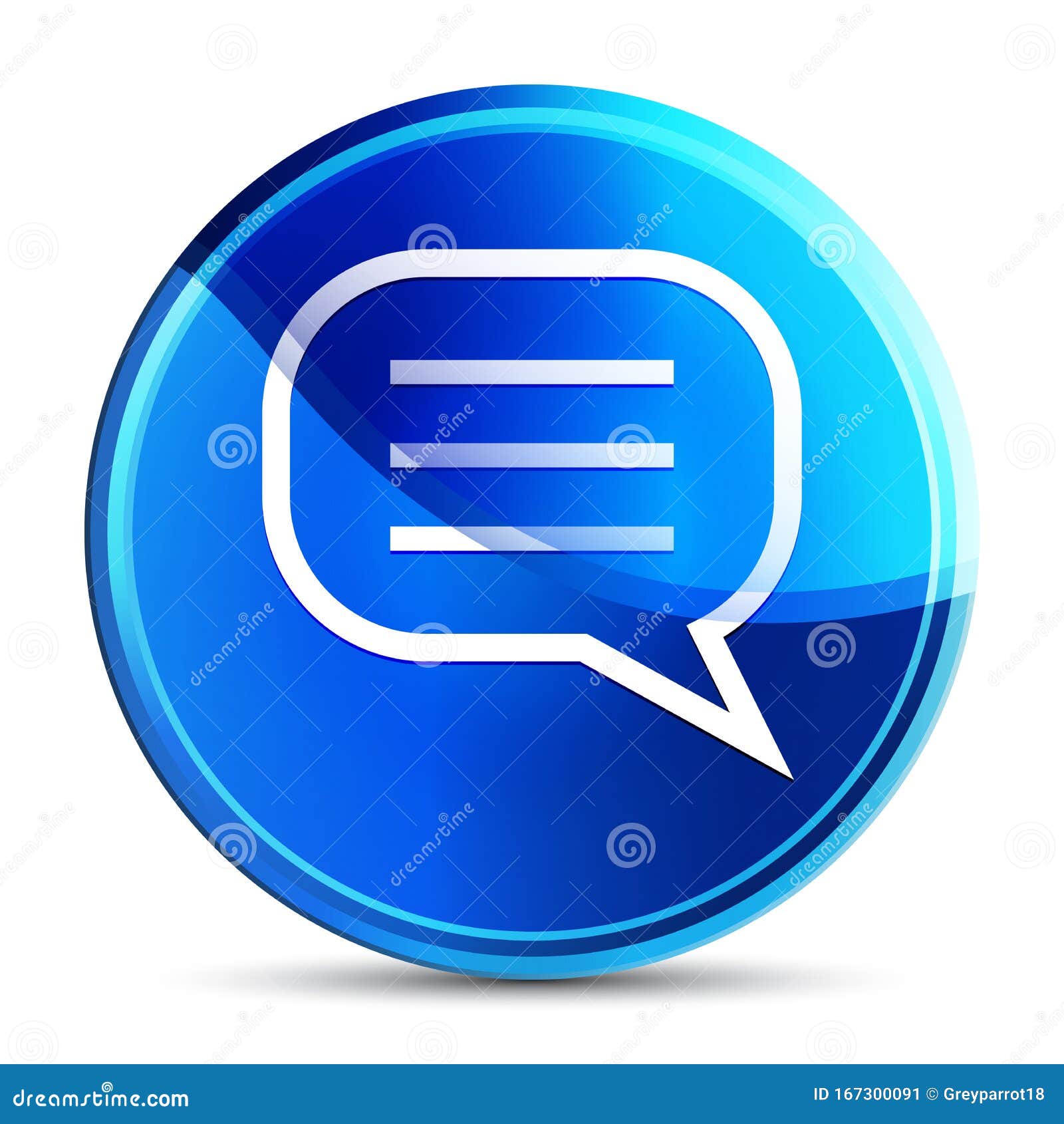 Comment Icon Glassy Vibrant Sky Blue Round Button Illustration 库存例证 ...