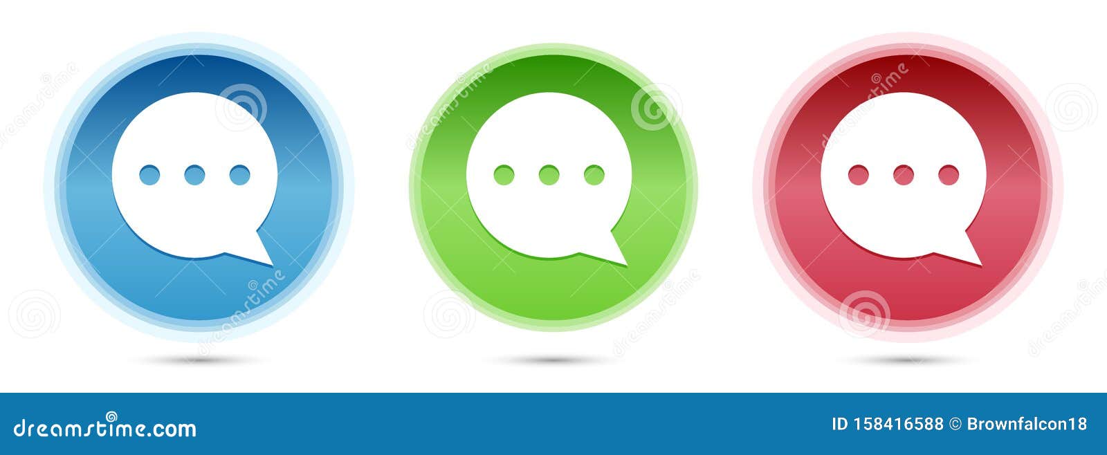 Comment Icon Glass Round Buttons Set Illustration Stock Vector ...