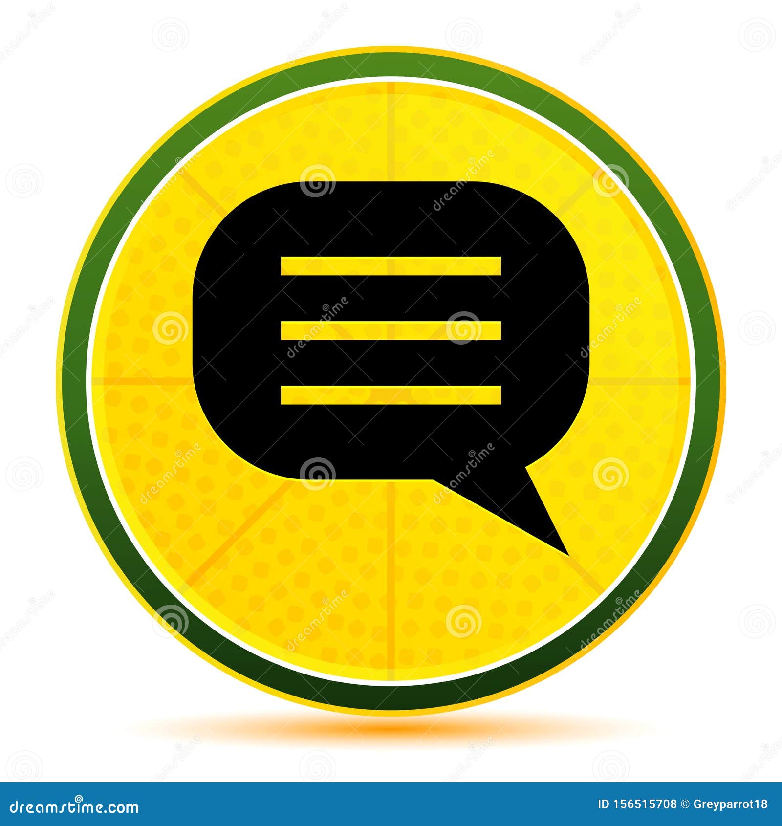 Comment Icon Lemon Lime Yellow Round Button Illustration Stock ...