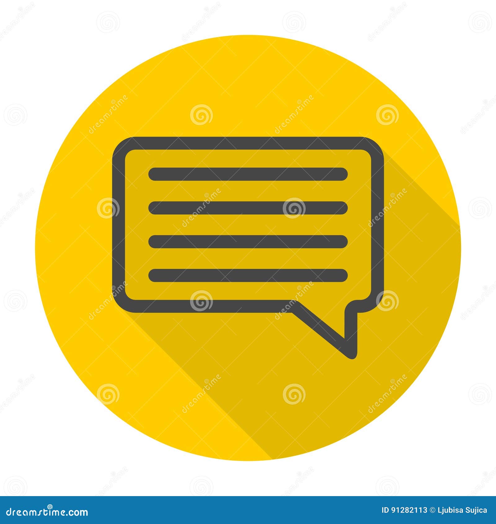 Comment Icon with Long Shadow Stock Vector - Illustration of cloud ...