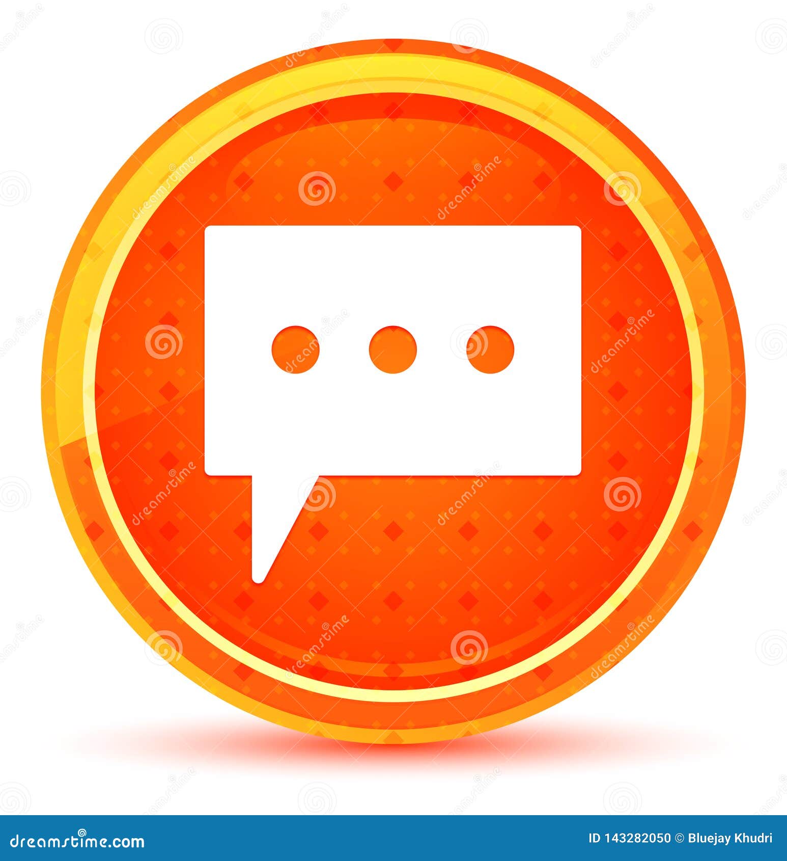 Comment Icon Natural Orange Round Button Stock Illustration ...