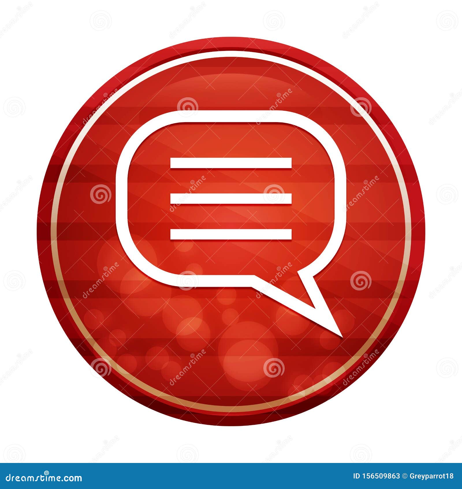 Comment Icon Realistic Diagonal Motion Red Round Button Illustration ...