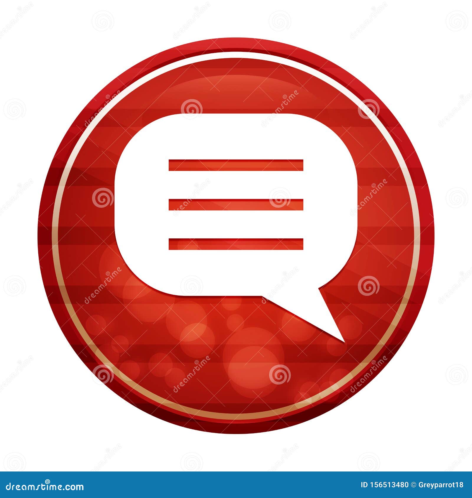 Comment Icon Realistic Diagonal Motion Red Round Button Illustration ...