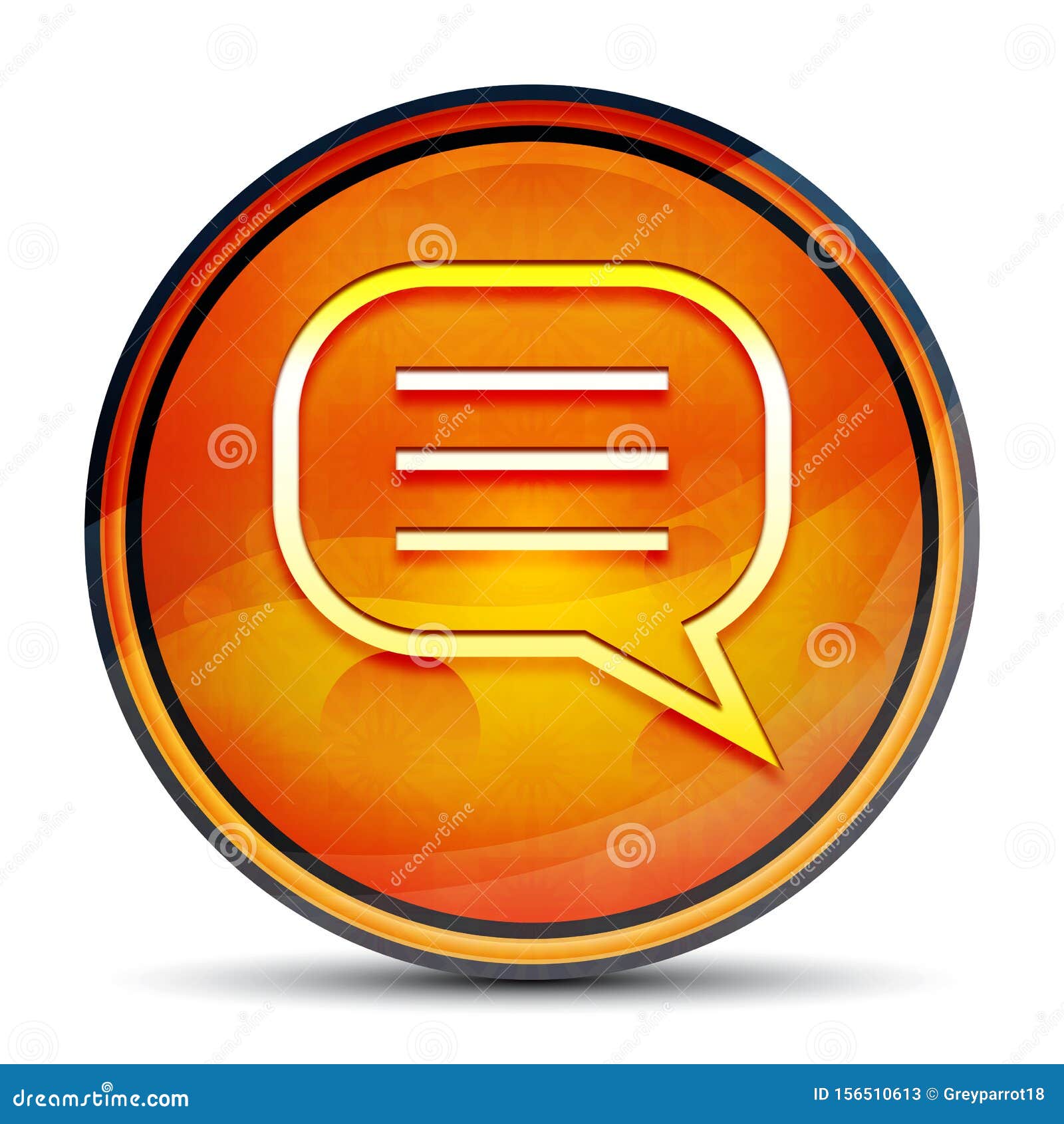 Comment Icon Shiny Bright Orange Round Button Illustration Stock Image ...
