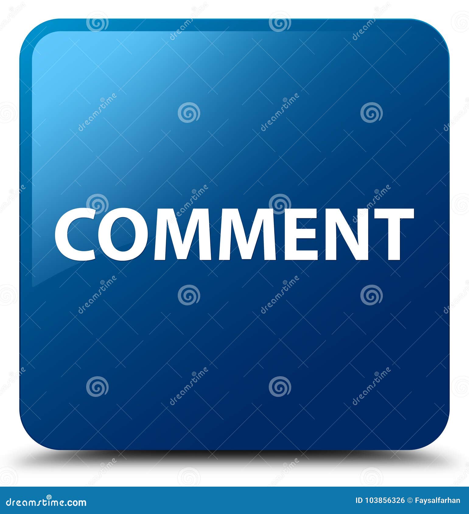 Comment blue square button stock illustration. Illustration of square ...