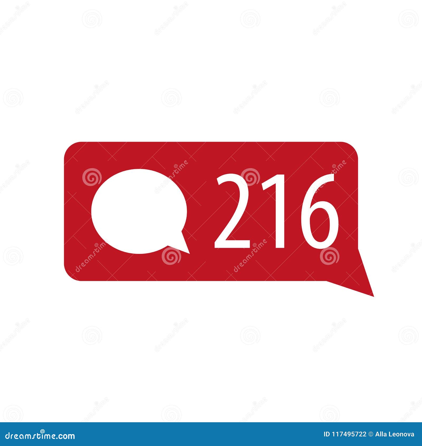 Comment Isolated Counter Notification. Flat Social Media Sign. Vector ...