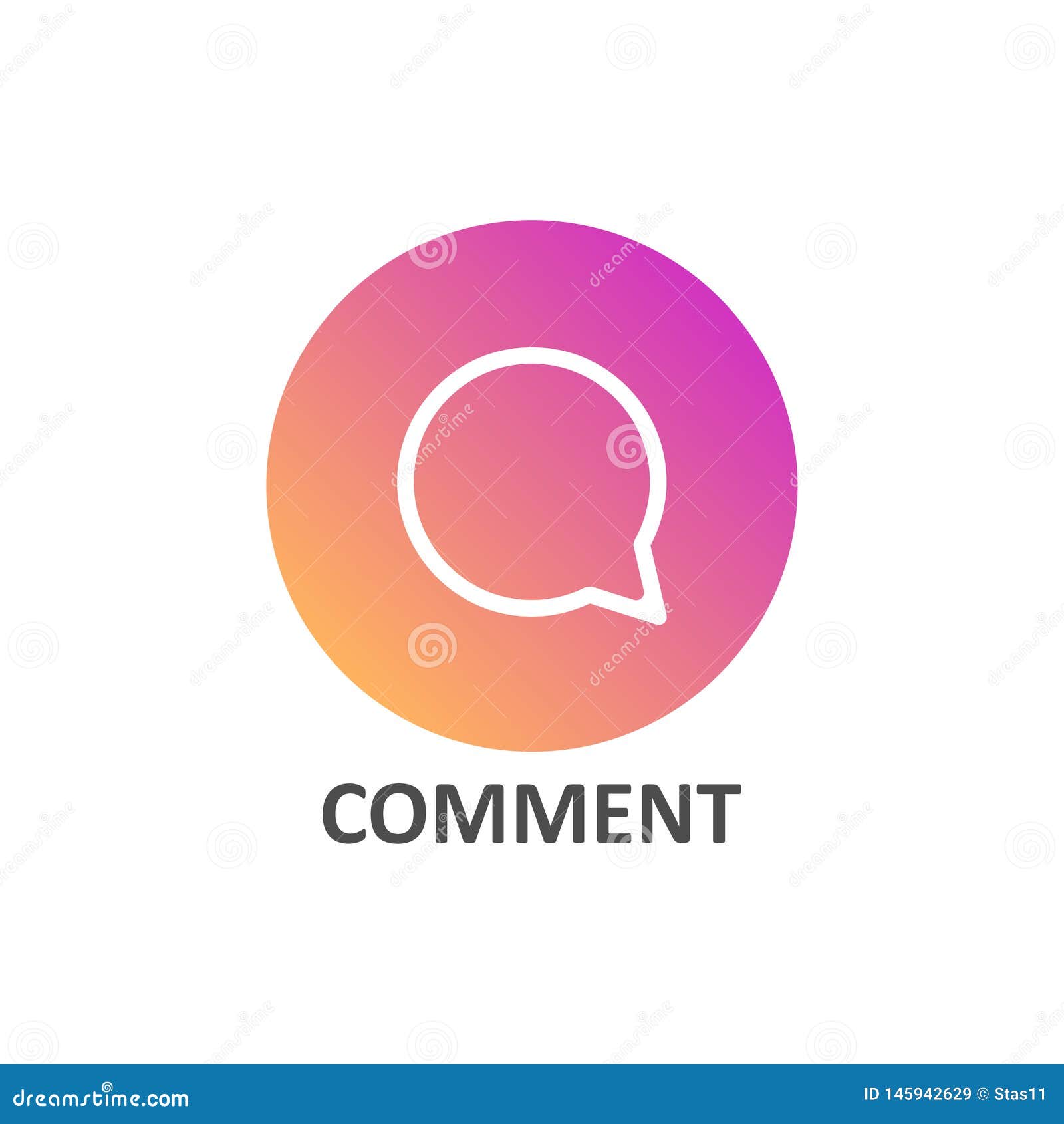 Comment Linear Icon in Gradient Circle for Social Media Stock Vector ...