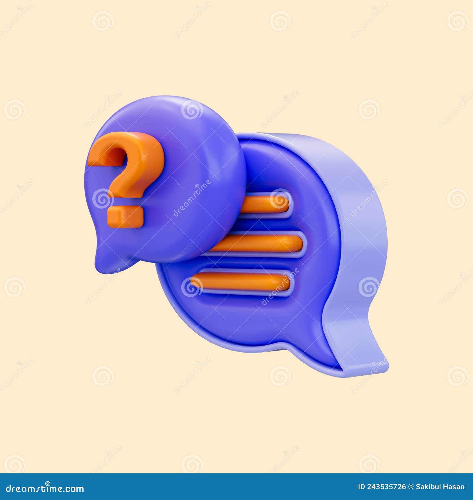 Comment Question Mark Icon 3d Render Concept for Communication Stock ...