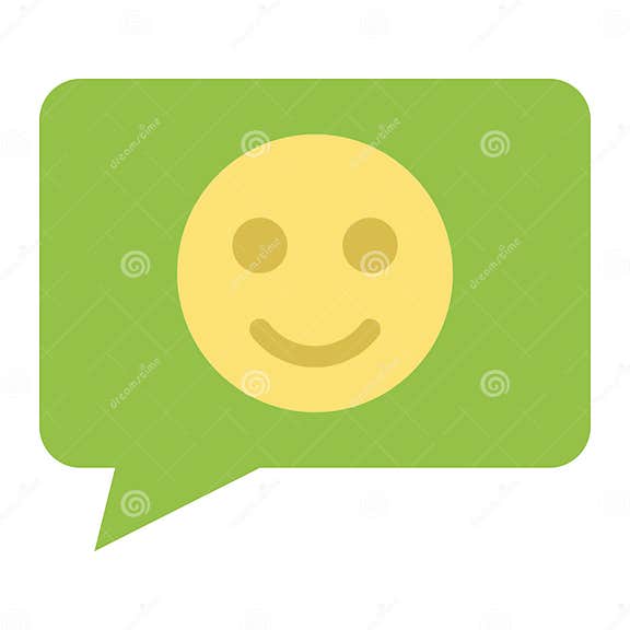 Comment with Smile Flat Icon, Feedback and Website Stock Vector ...