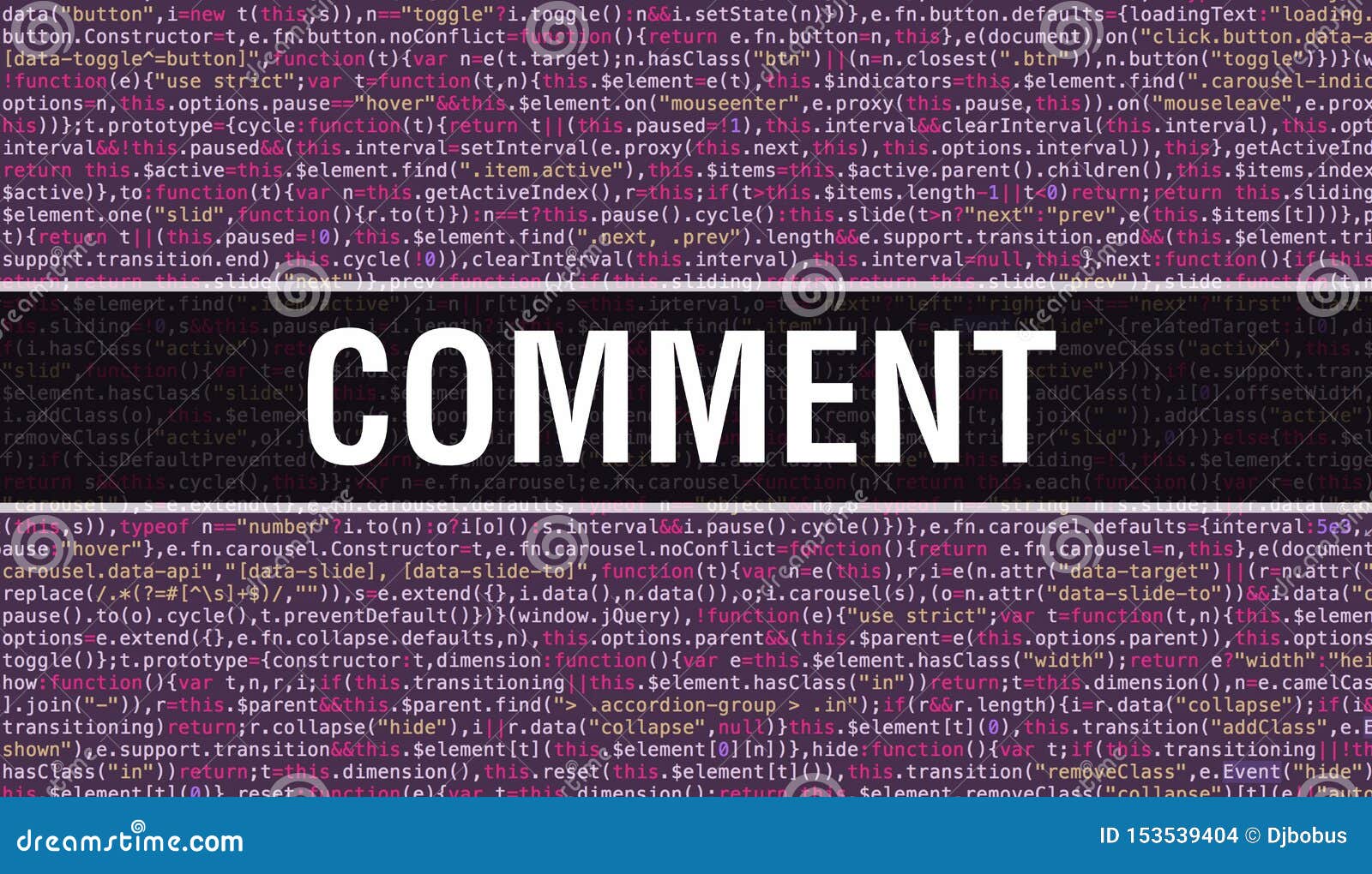 Comment Text Written on Programming Code Abstract Technology Background ...