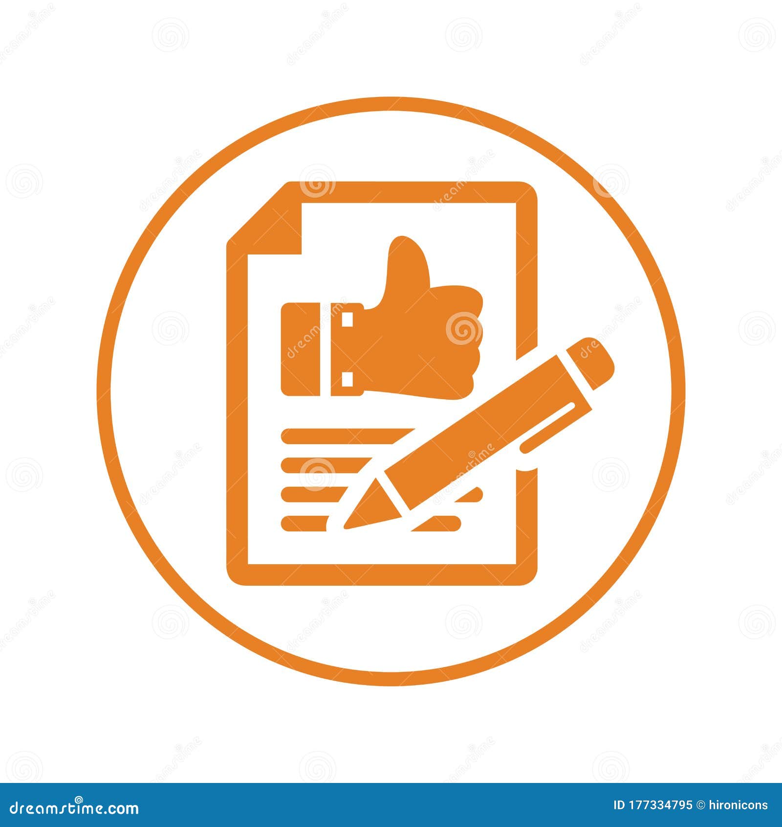 Comment Writing Icon, Feedback, Review Submit, Orange Version Stock Illustration - Illustration ...
