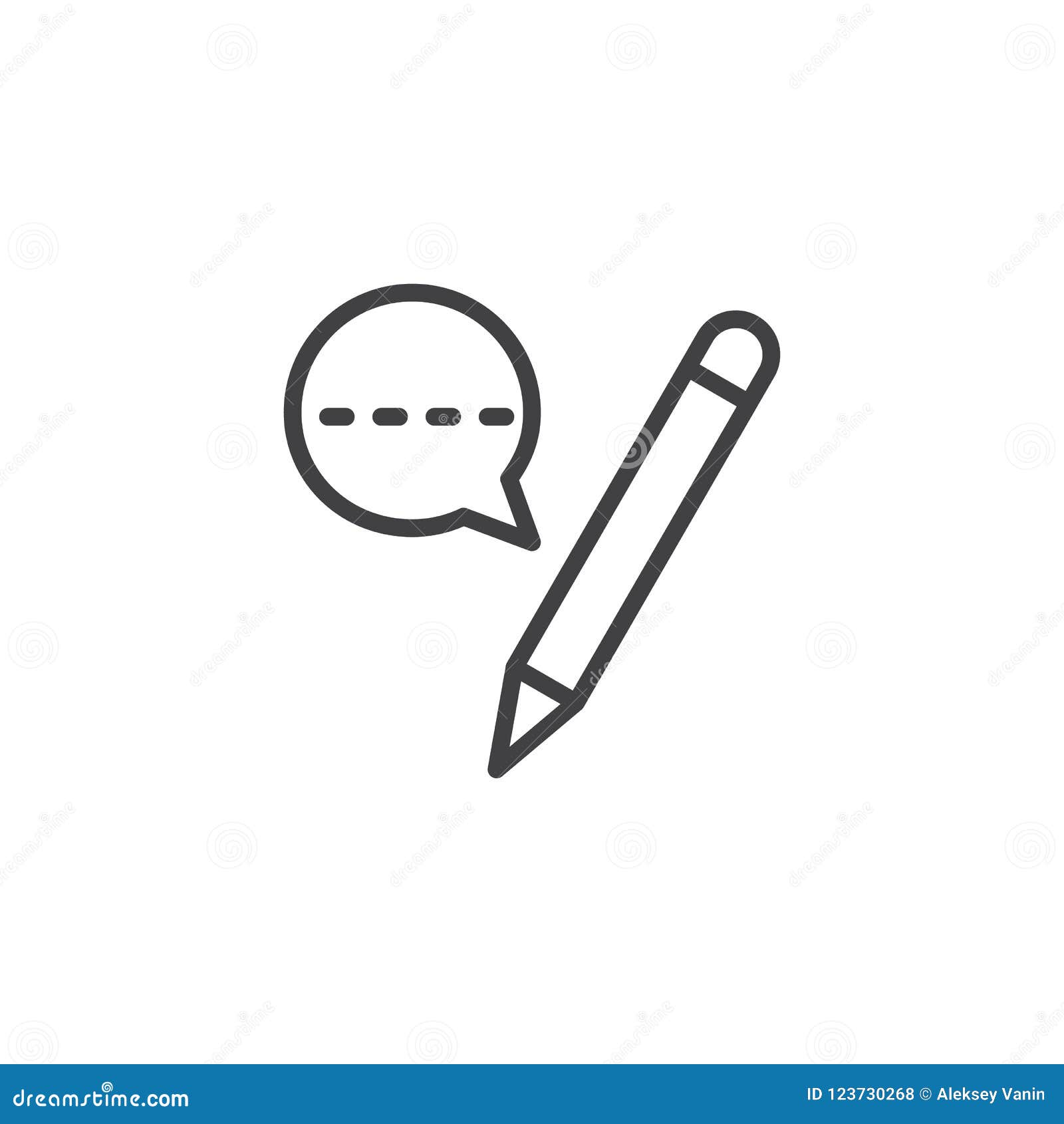 Comment Writing Outline Icon Stock Vector - Illustration of drawing ...