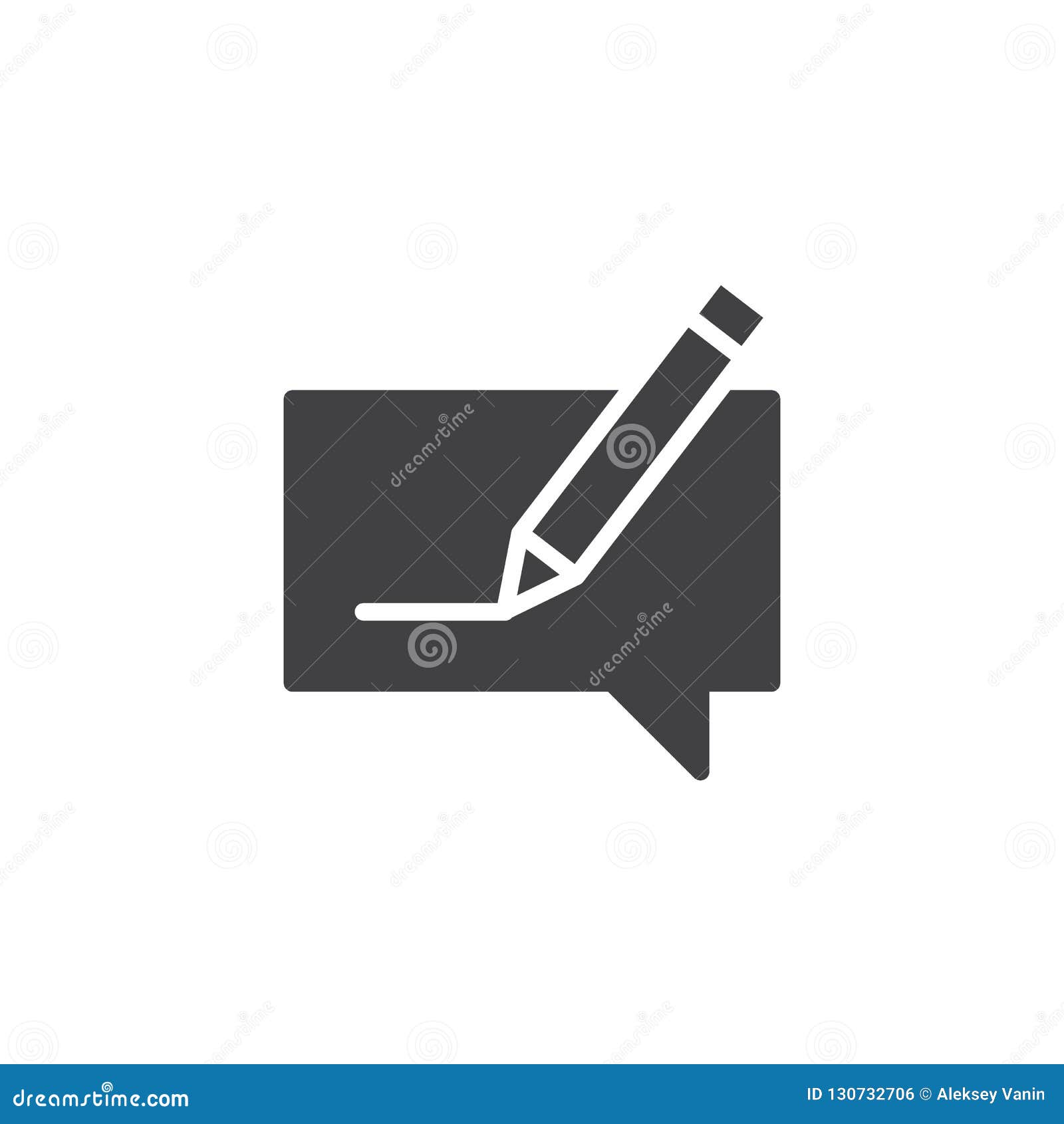 Comment Writing Vector Icon Stock Vector - Illustration of chatting ...