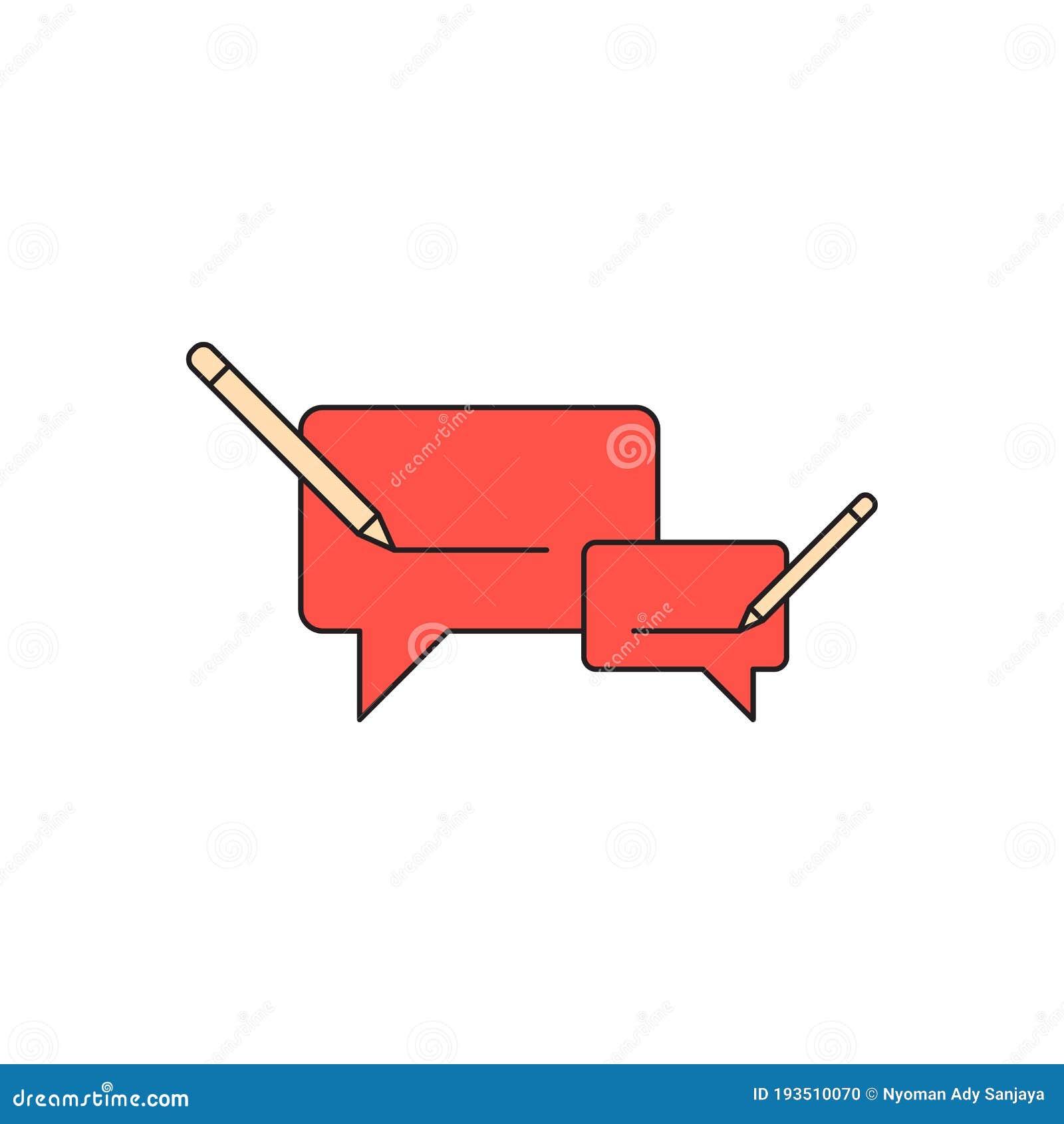 Comment Writing Vector Icon Symbol Isolated on White Background Stock ...