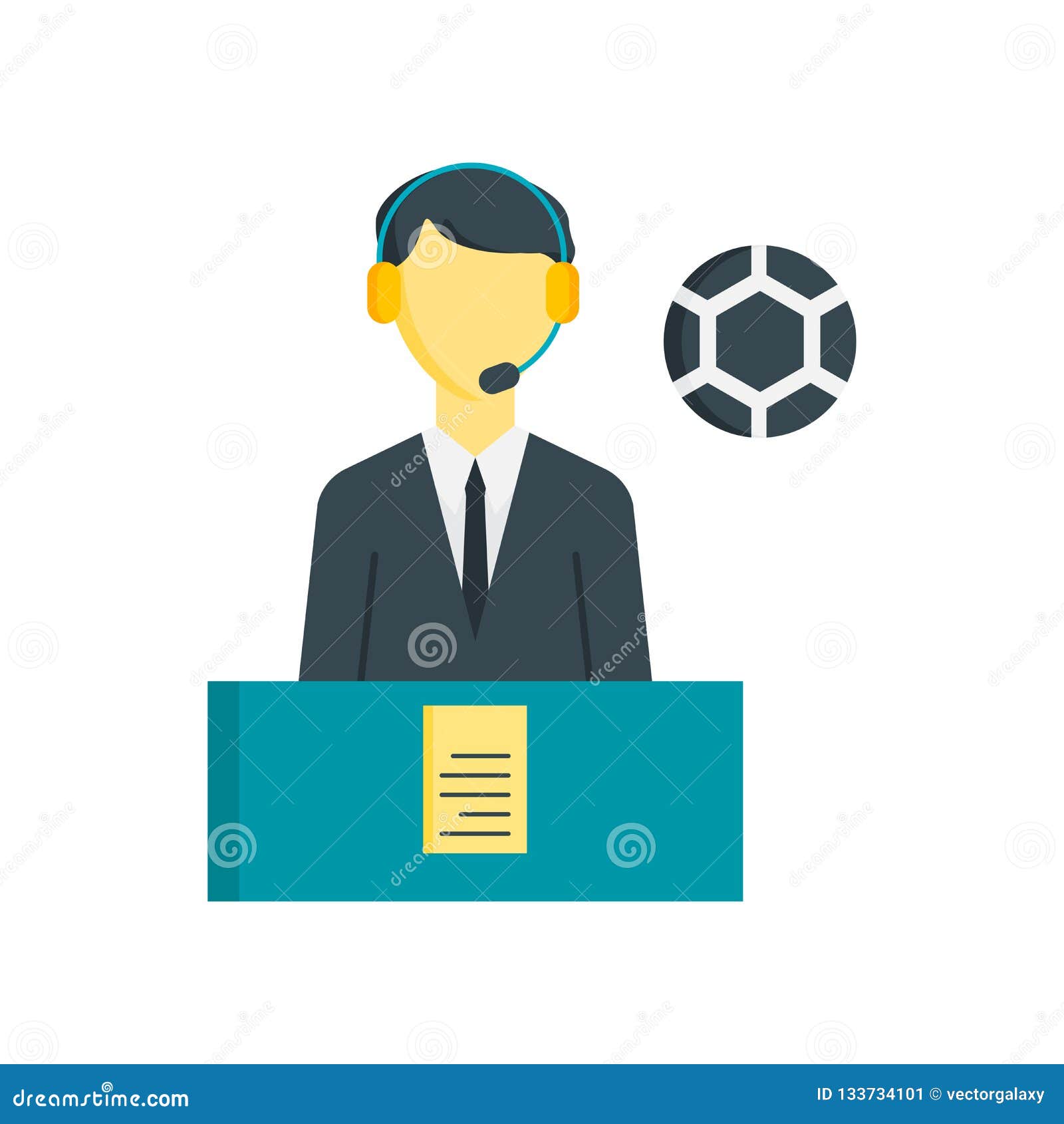 Commentator Icon Vector Sign and Symbol Isolated on White Background ...