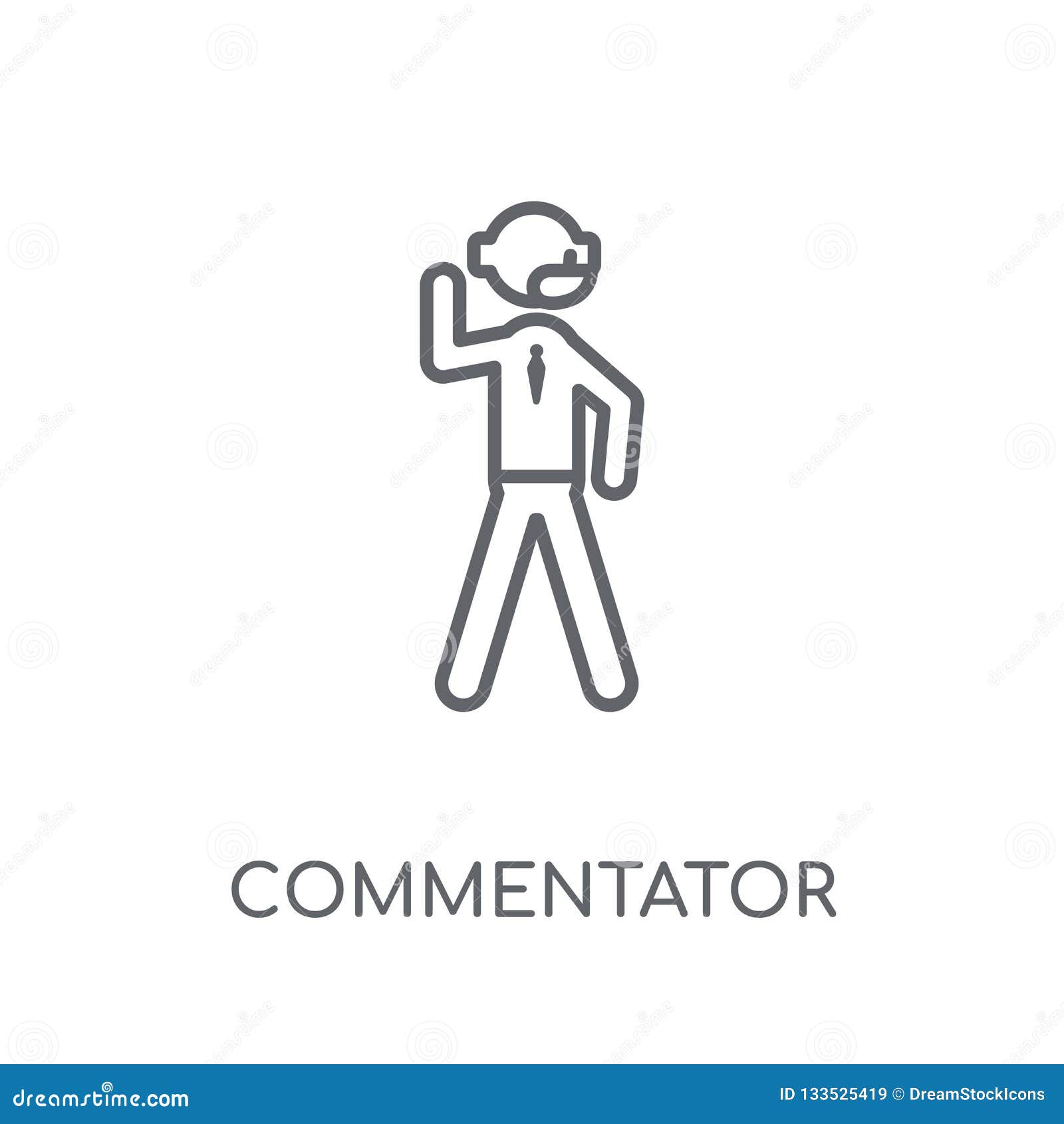Commentator Linear Icon. Modern Outline Commentator Logo Concept ...