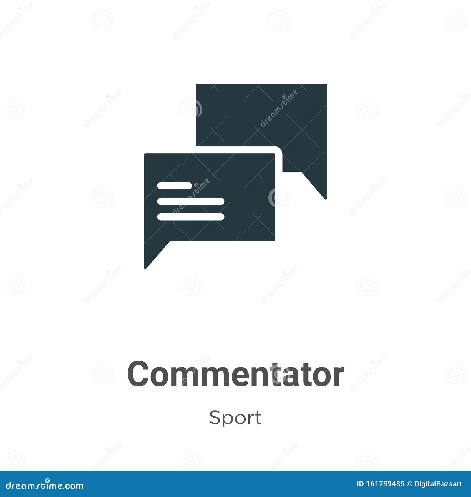 Commentator Vector Icon on White Background. Flat Vector Commentator ...