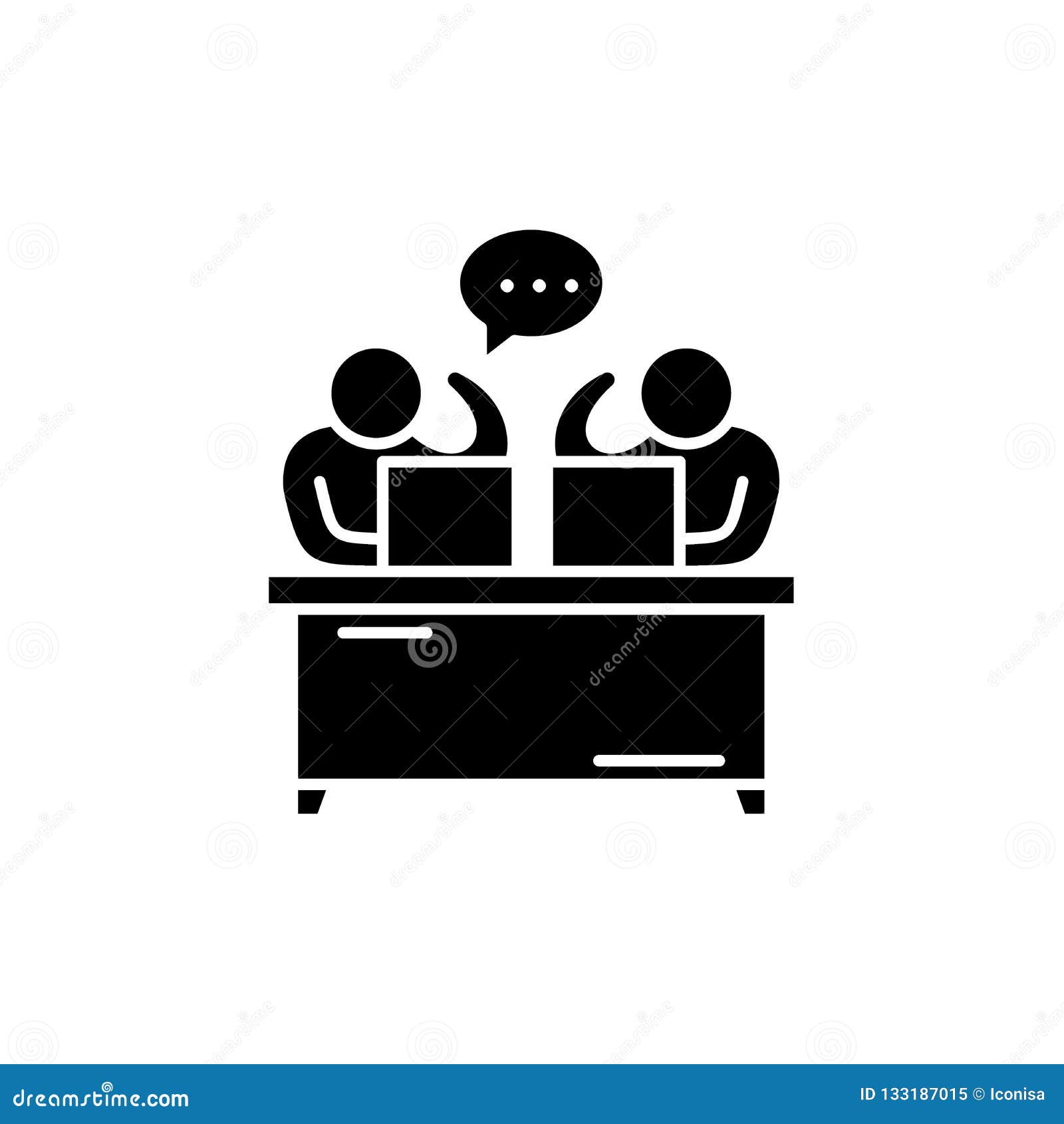 Commentators Black Icon, Vector Sign on Isolated Background ...