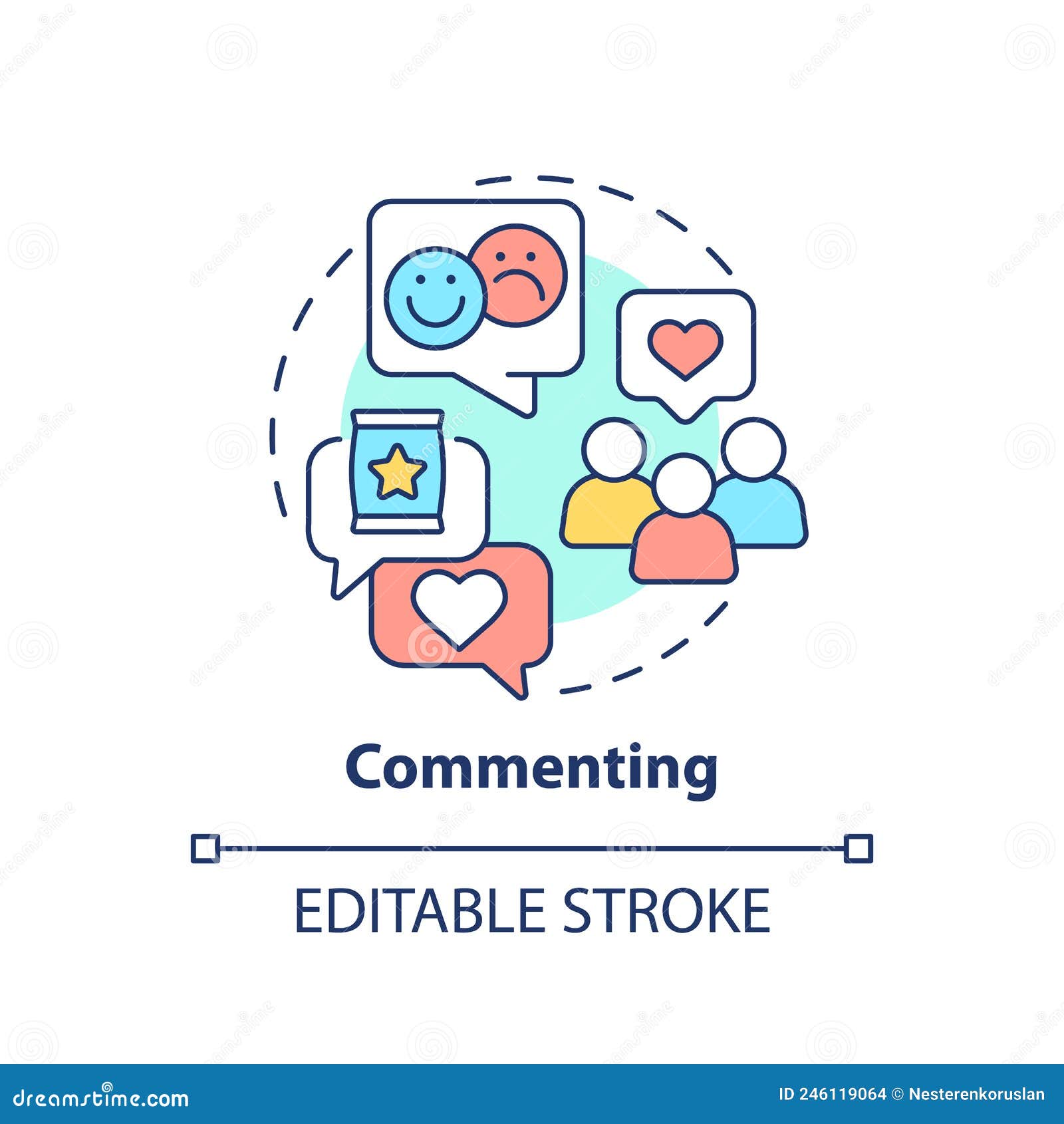 Commenting concept icon stock vector. Illustration of process - 246119064