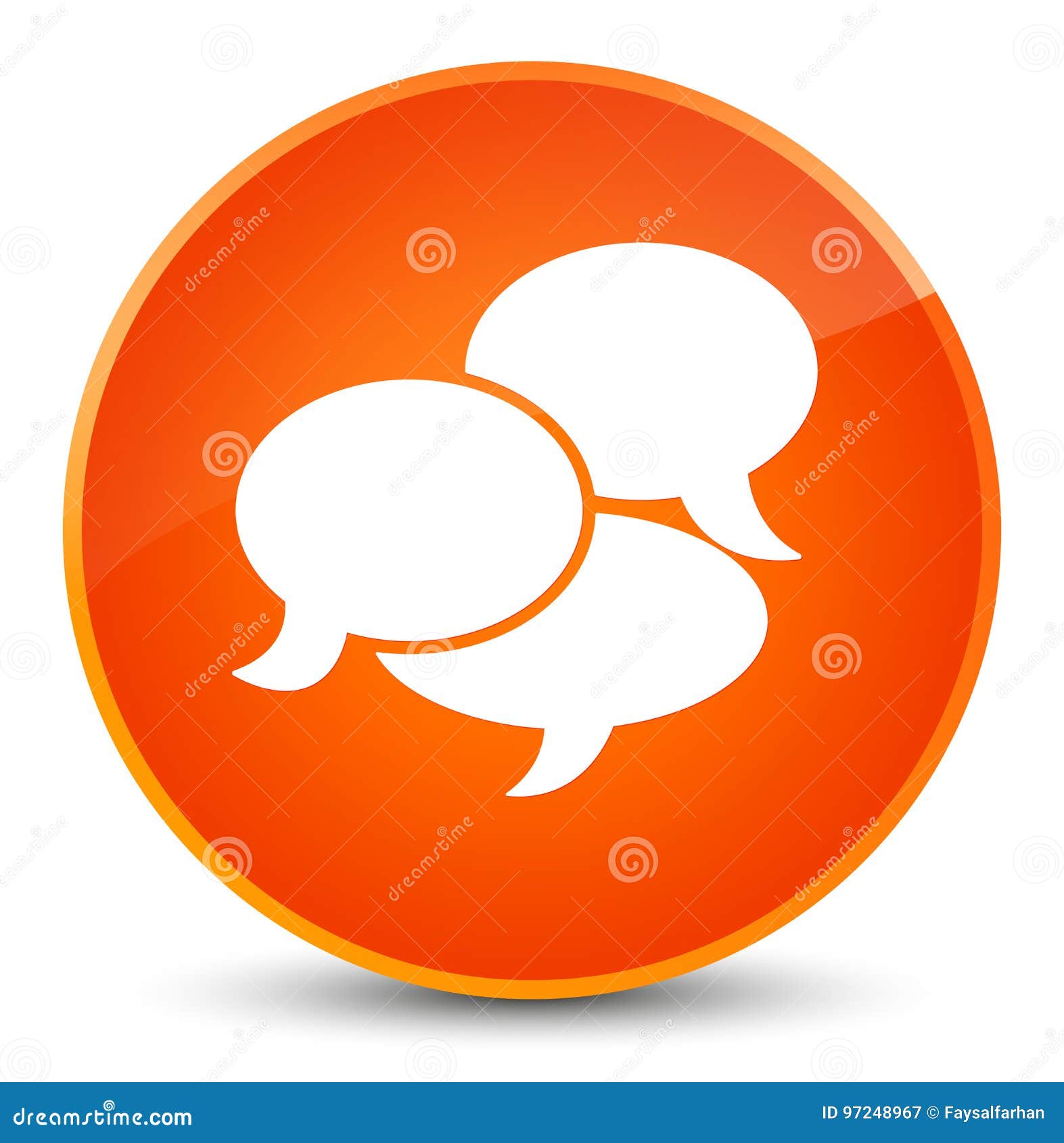 Comments Icon Elegant Orange Round Button Stock Illustration ...