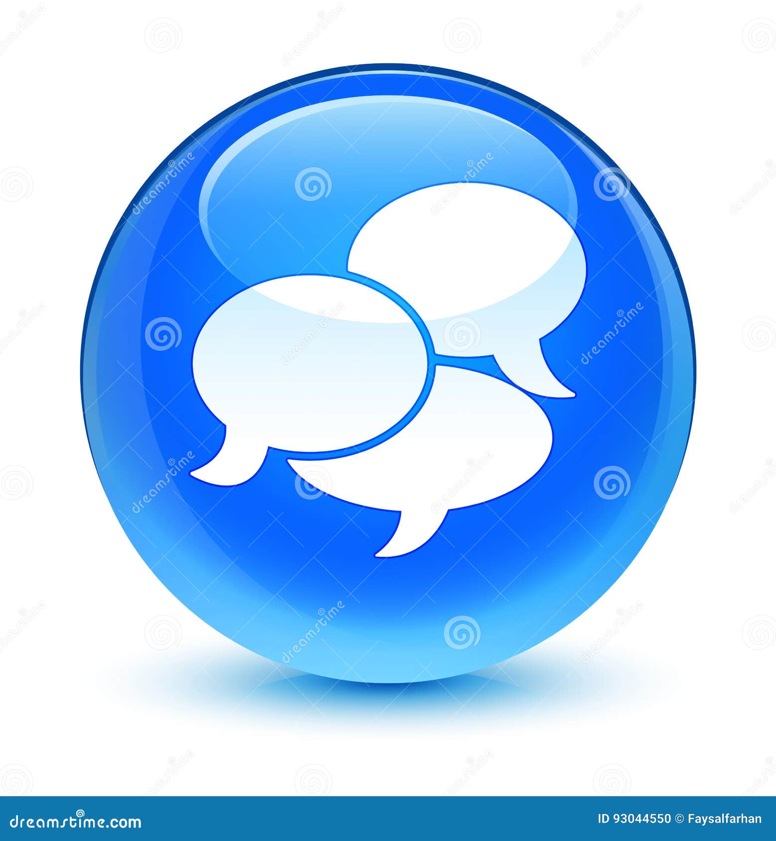 Comments Icon Glassy Cyan Blue Round Button Stock Illustration ...