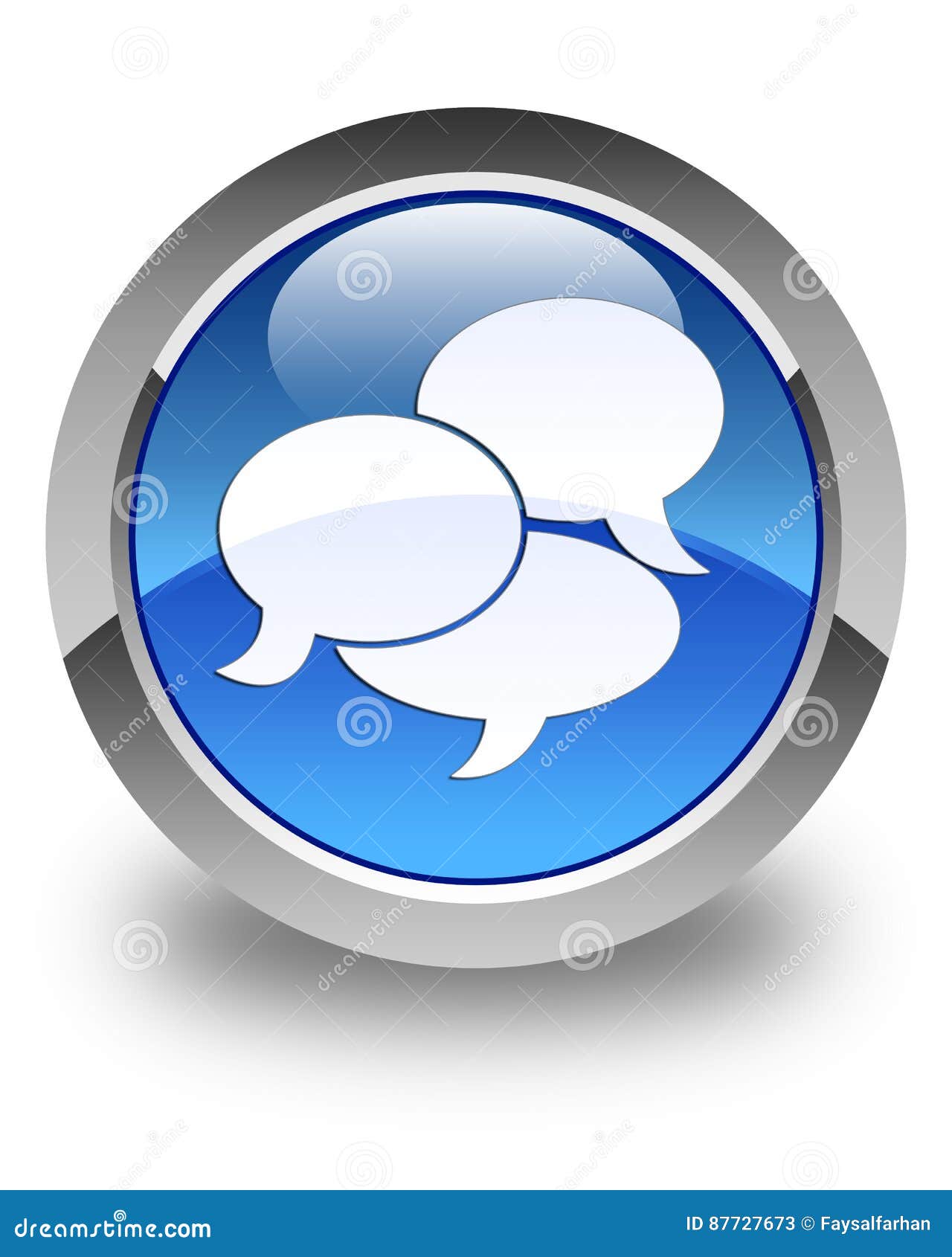Comments Icon Glossy Blue Round Button Stock Illustration ...