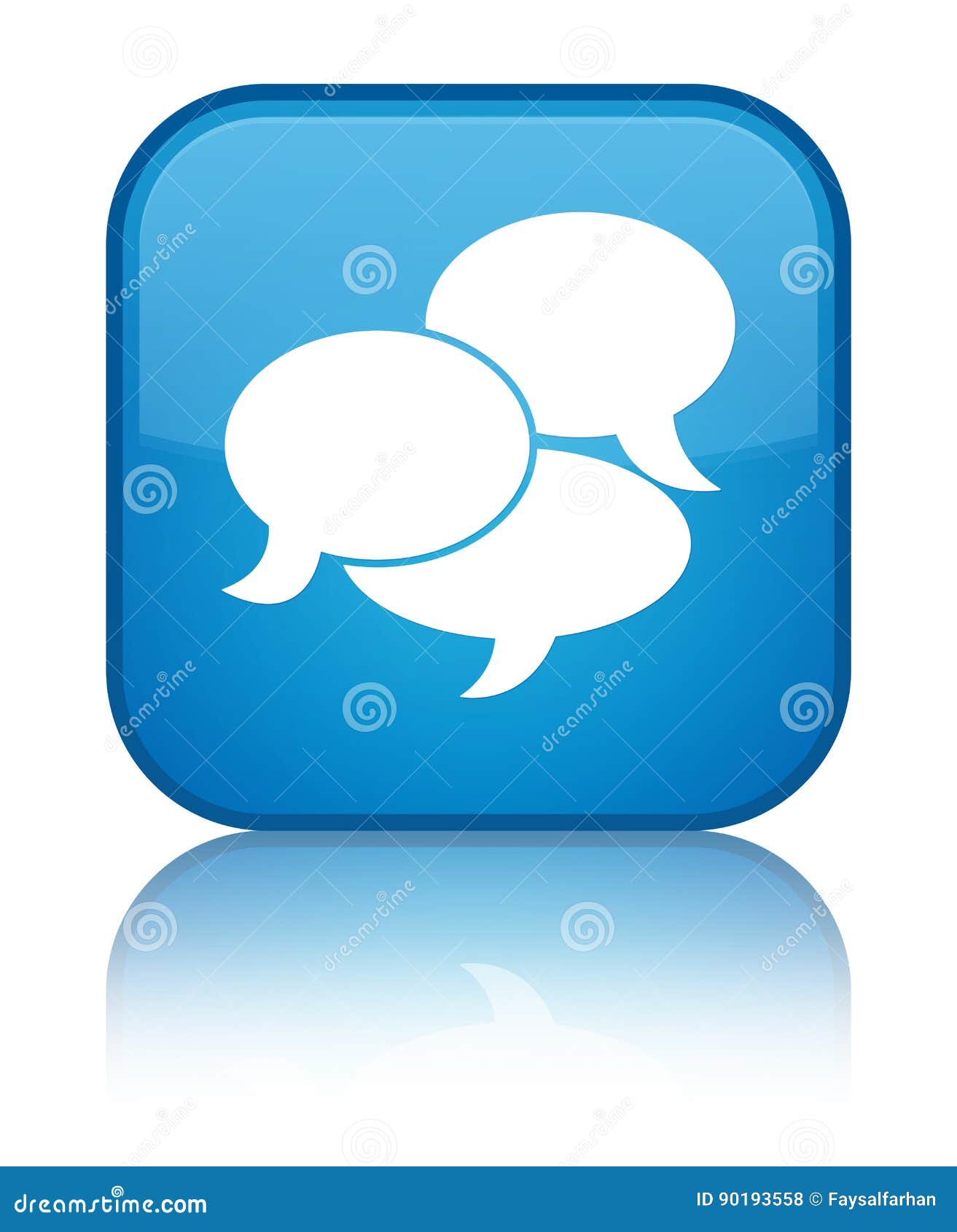 Comments Icon Special Cyan Blue Square Button Stock Illustration ...