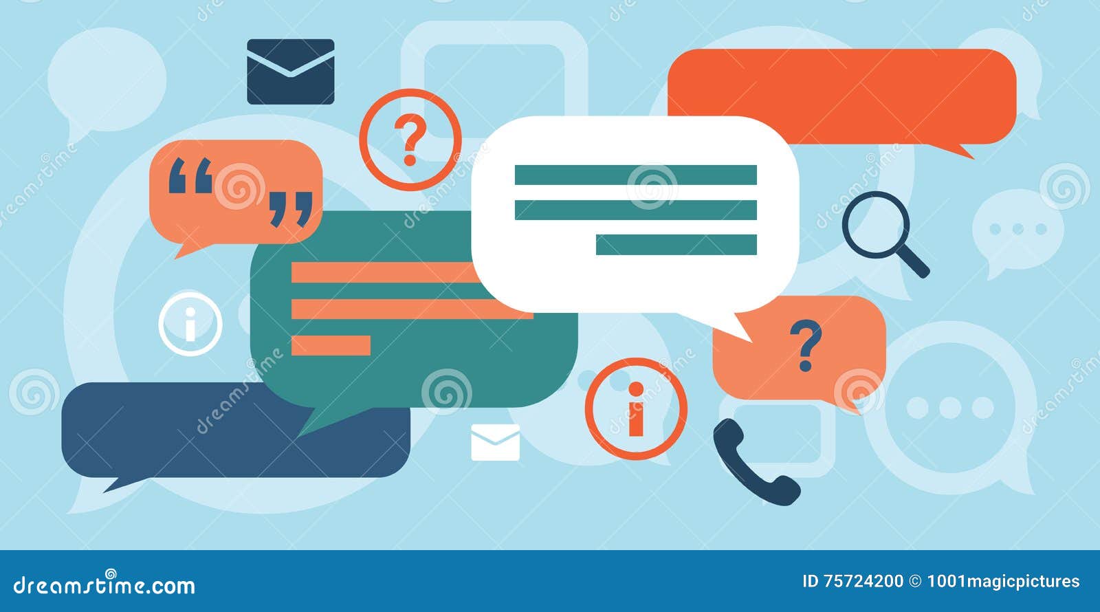 Comments speech horizontal stock vector. Illustration of communication ...