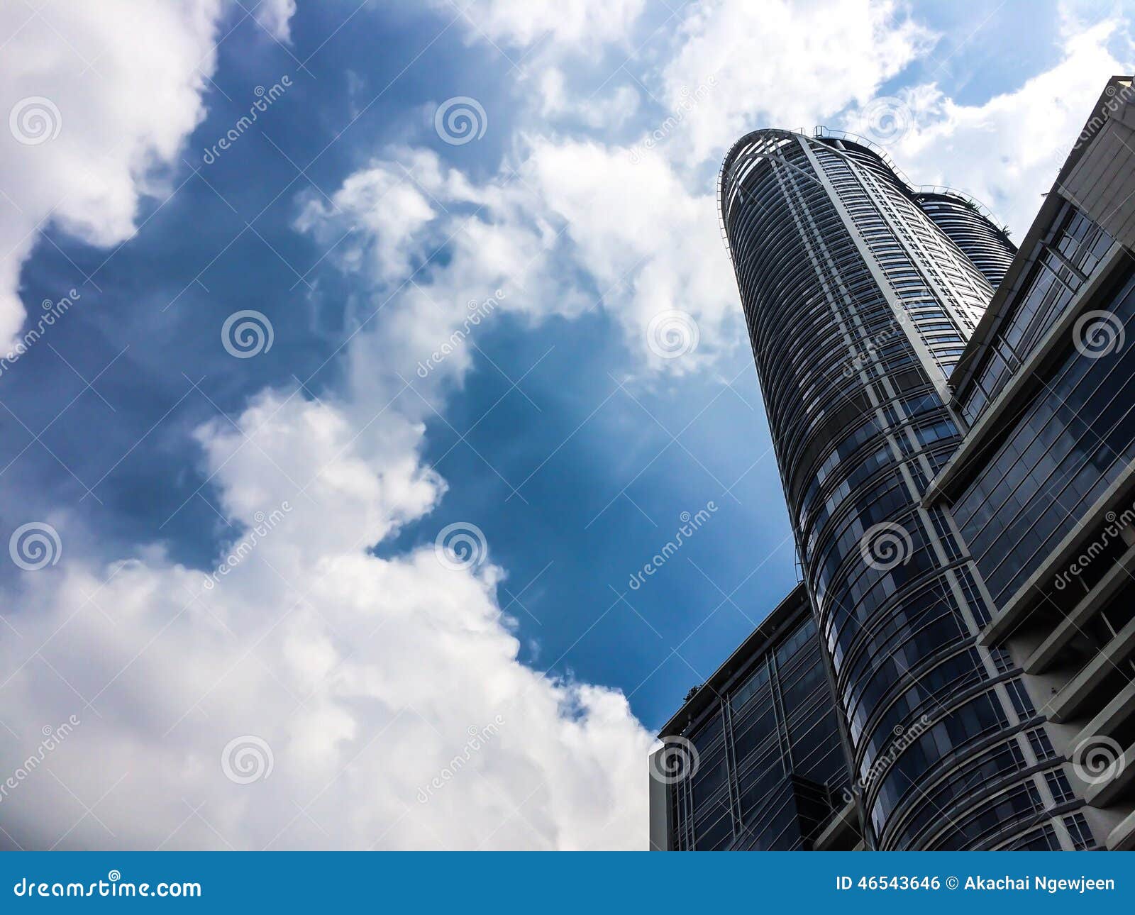 Commercial Building and Clouds Stock Photo - Image of clouds, view ...