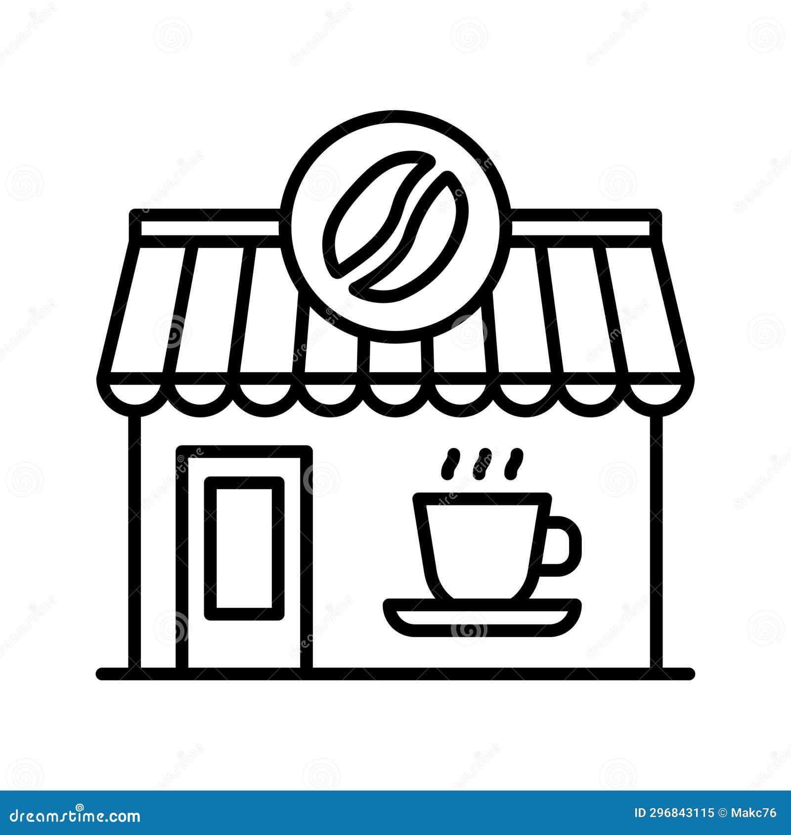 Commerce, Coffee Shop, Store Icon. Building Cafe Stock Vector ...