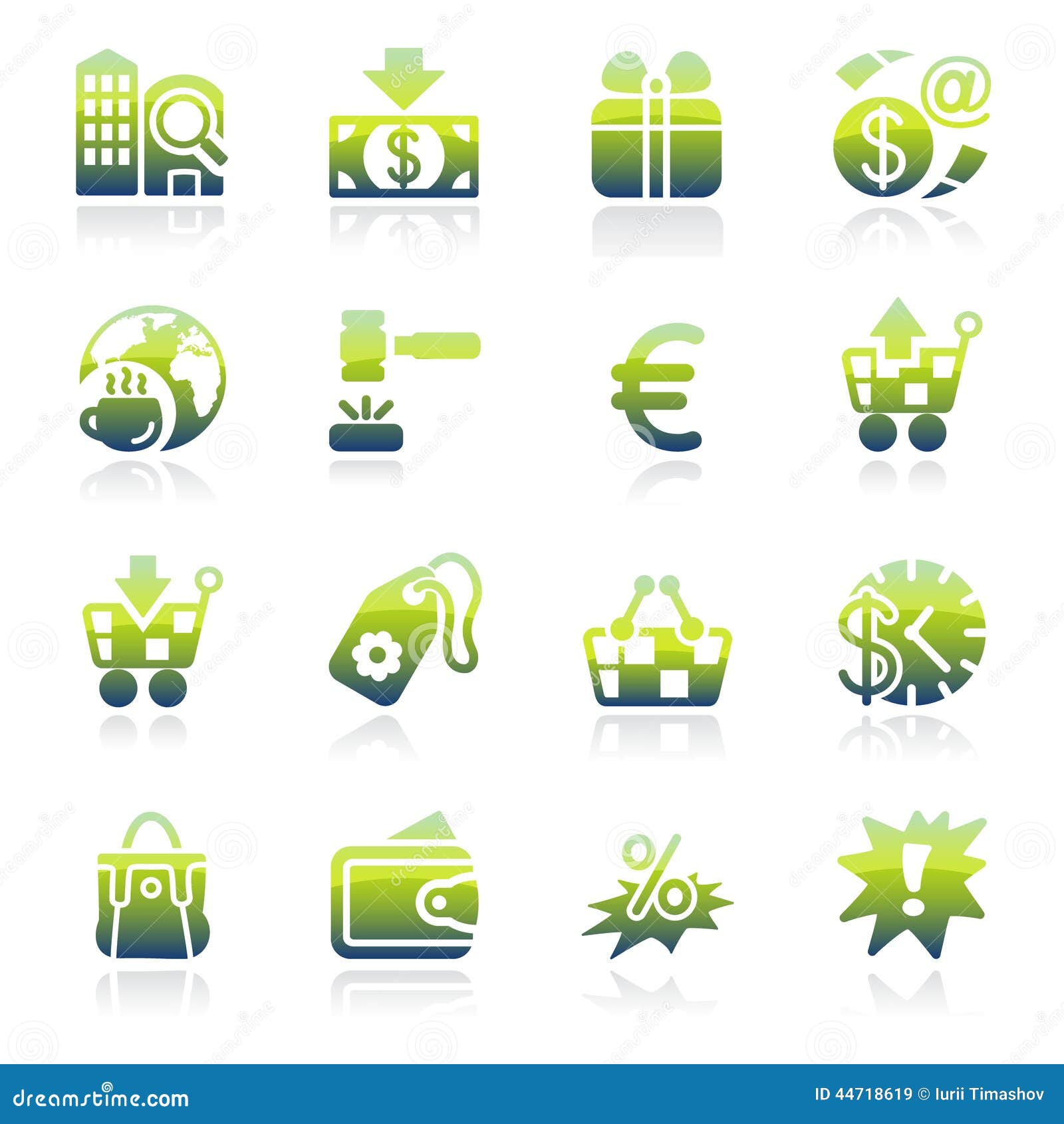 Commerce green icons. stock vector. Illustration of home - 44718619
