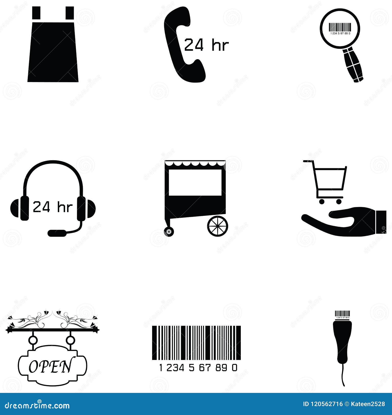 Commerce icon set stock vector. Illustration of bank - 120562716