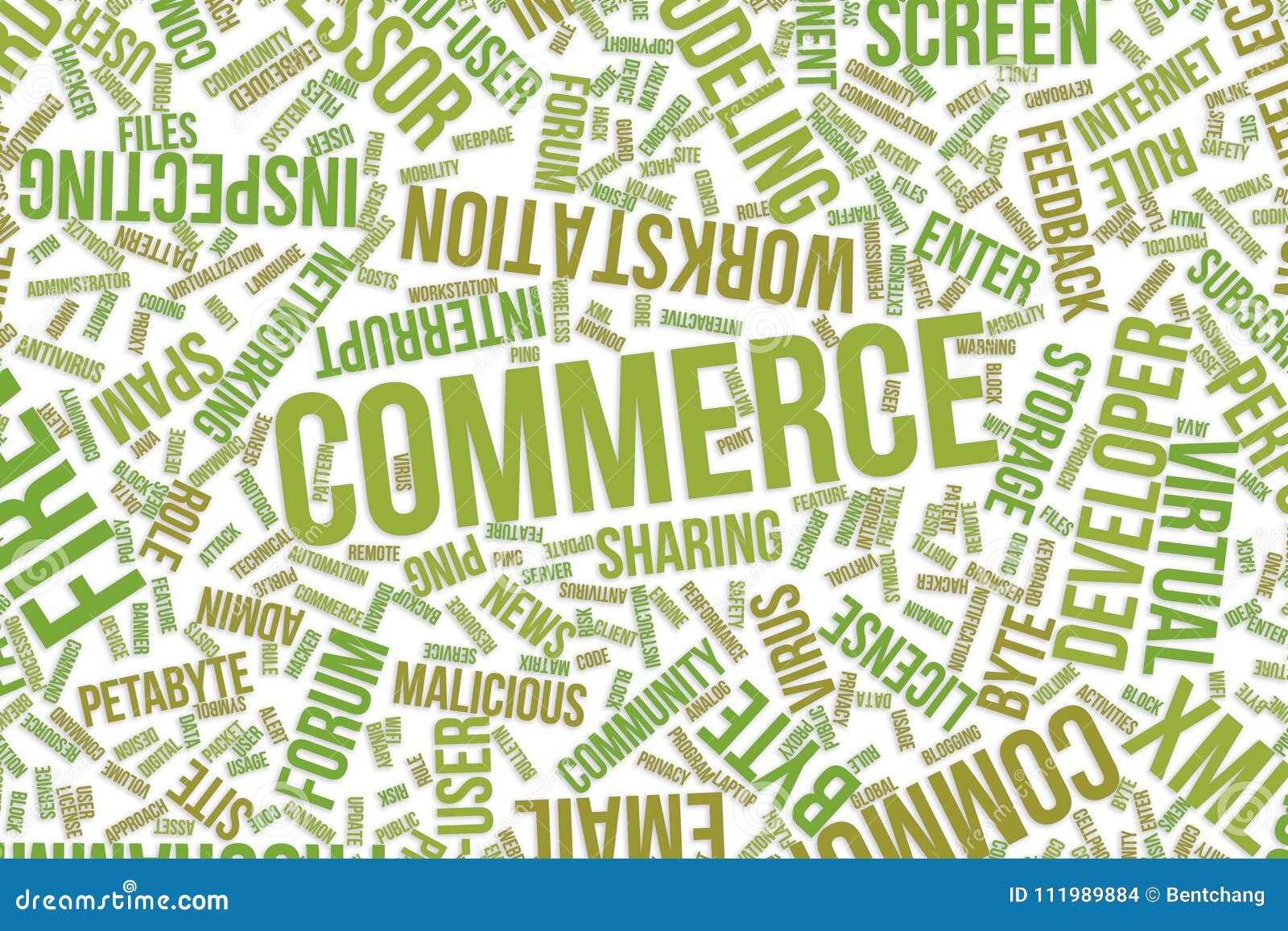 Commerce, Conceptual Word Cloud for Business, Information Technology or ...