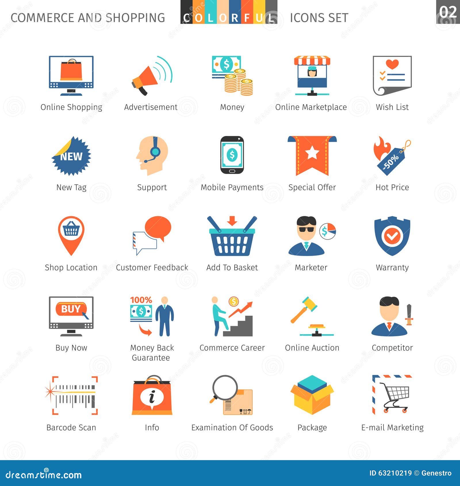 Commerce Set 02 stock illustration. Illustration of info - 63210219