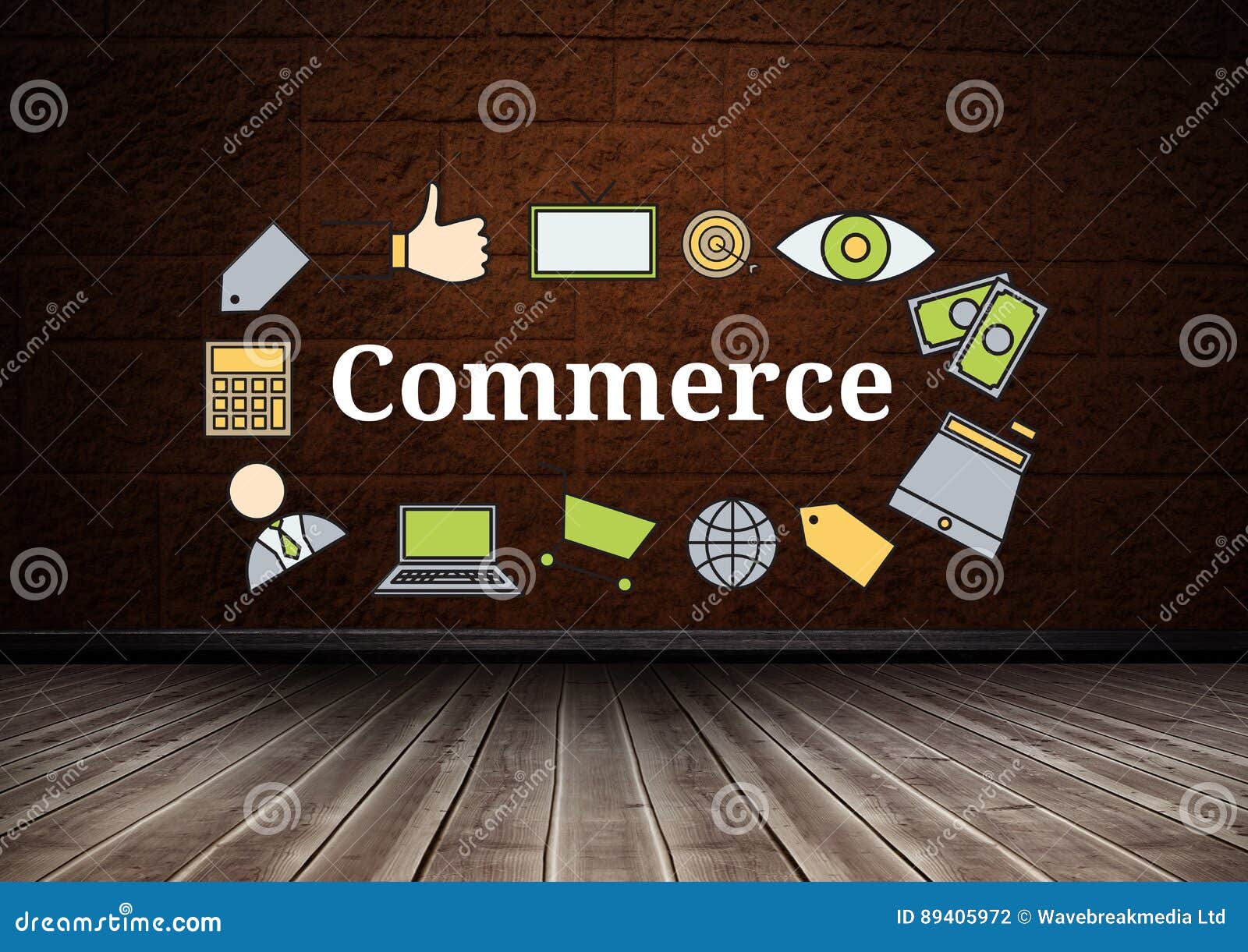 Commerce Text with Drawings Graphics Stock Illustration - Illustration ...