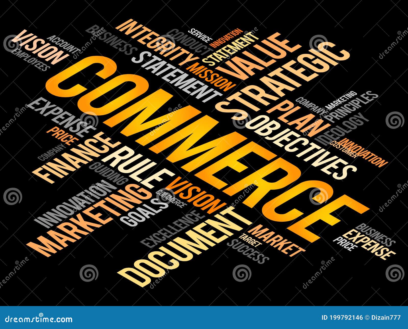 COMMERCE word cloud stock illustration. Illustration of retail - 199792146