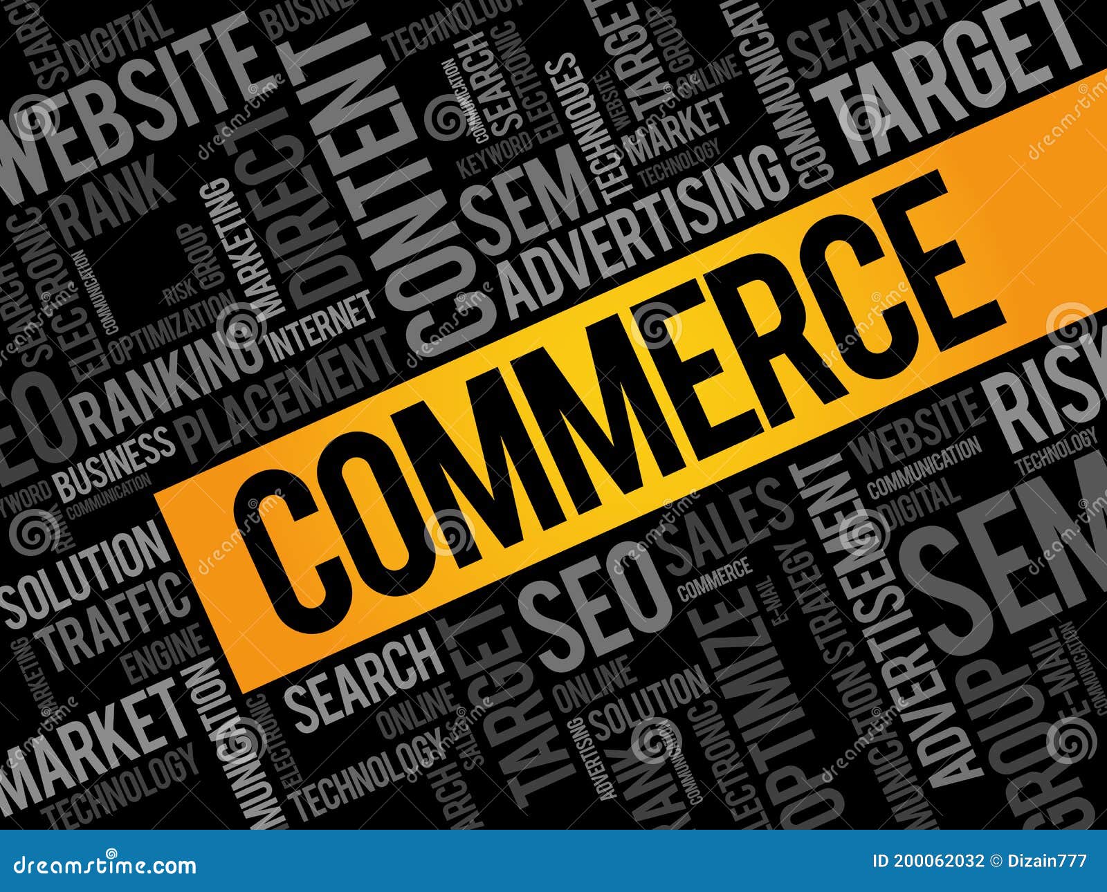 COMMERCE word cloud stock illustration. Illustration of commerce ...