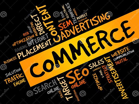COMMERCE word cloud stock illustration. Illustration of business ...