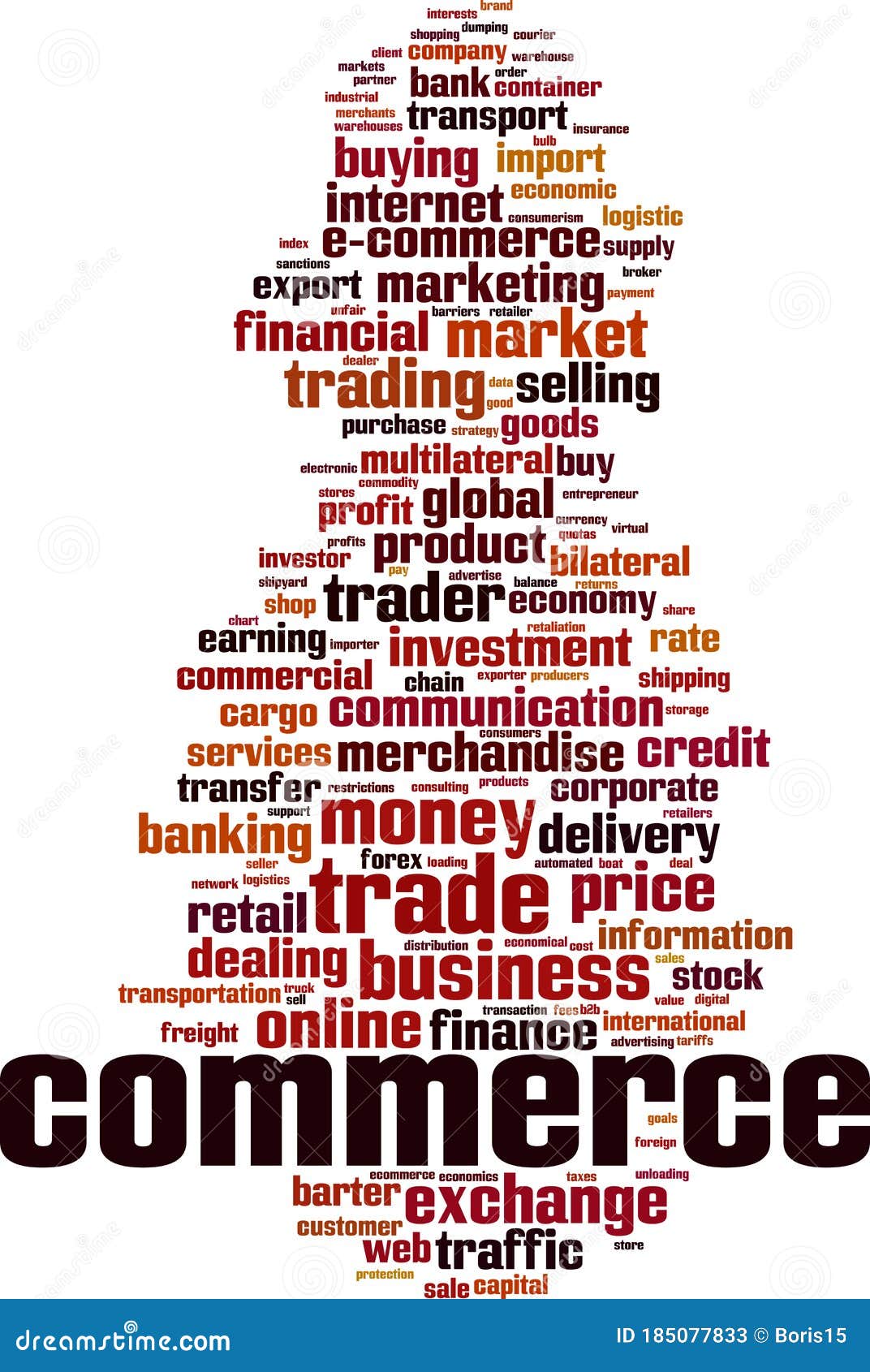 Commerce word cloud stock vector. Illustration of cloud - 185077833