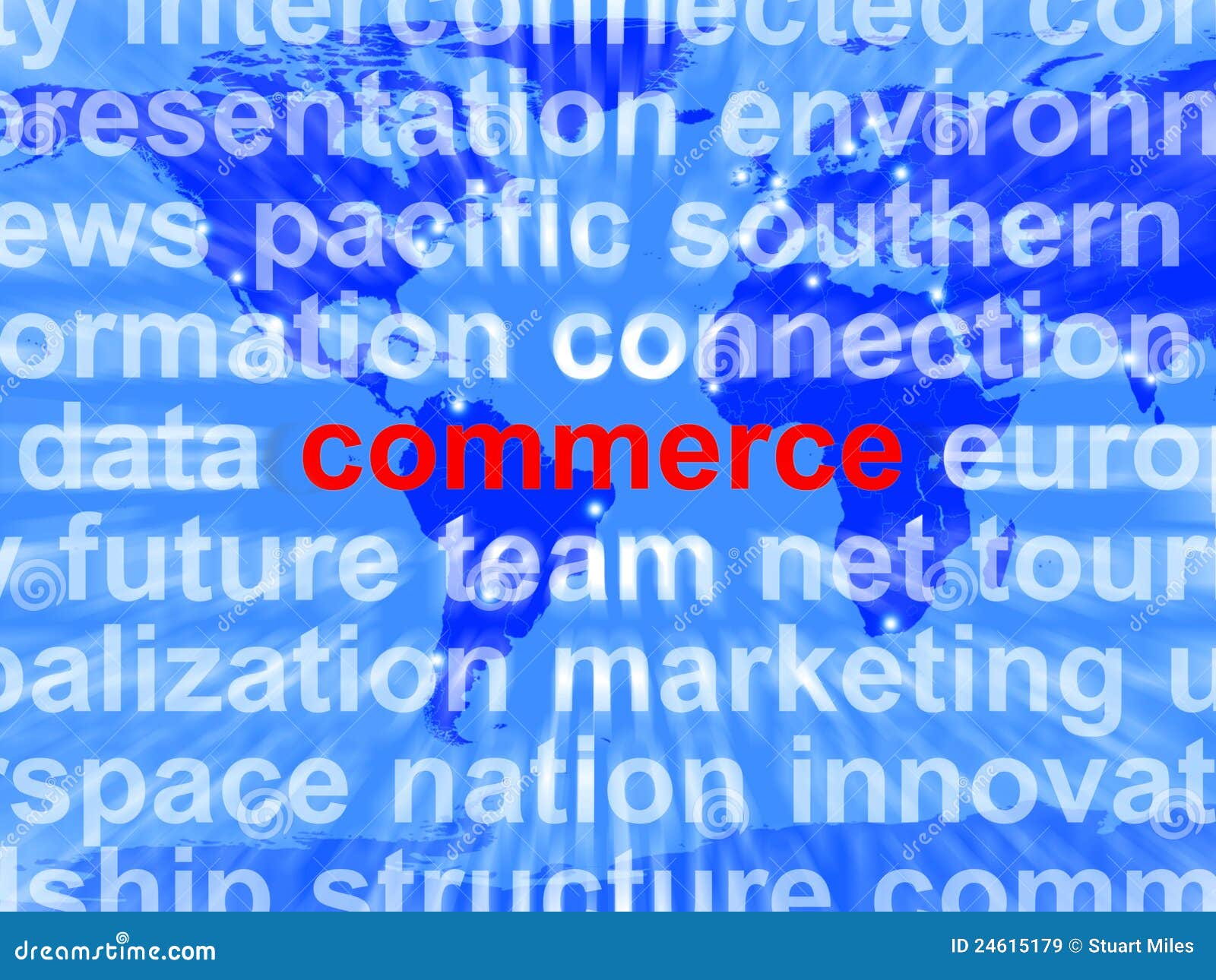 Commerce Word Showing the Business of Buying Stock Illustration ...