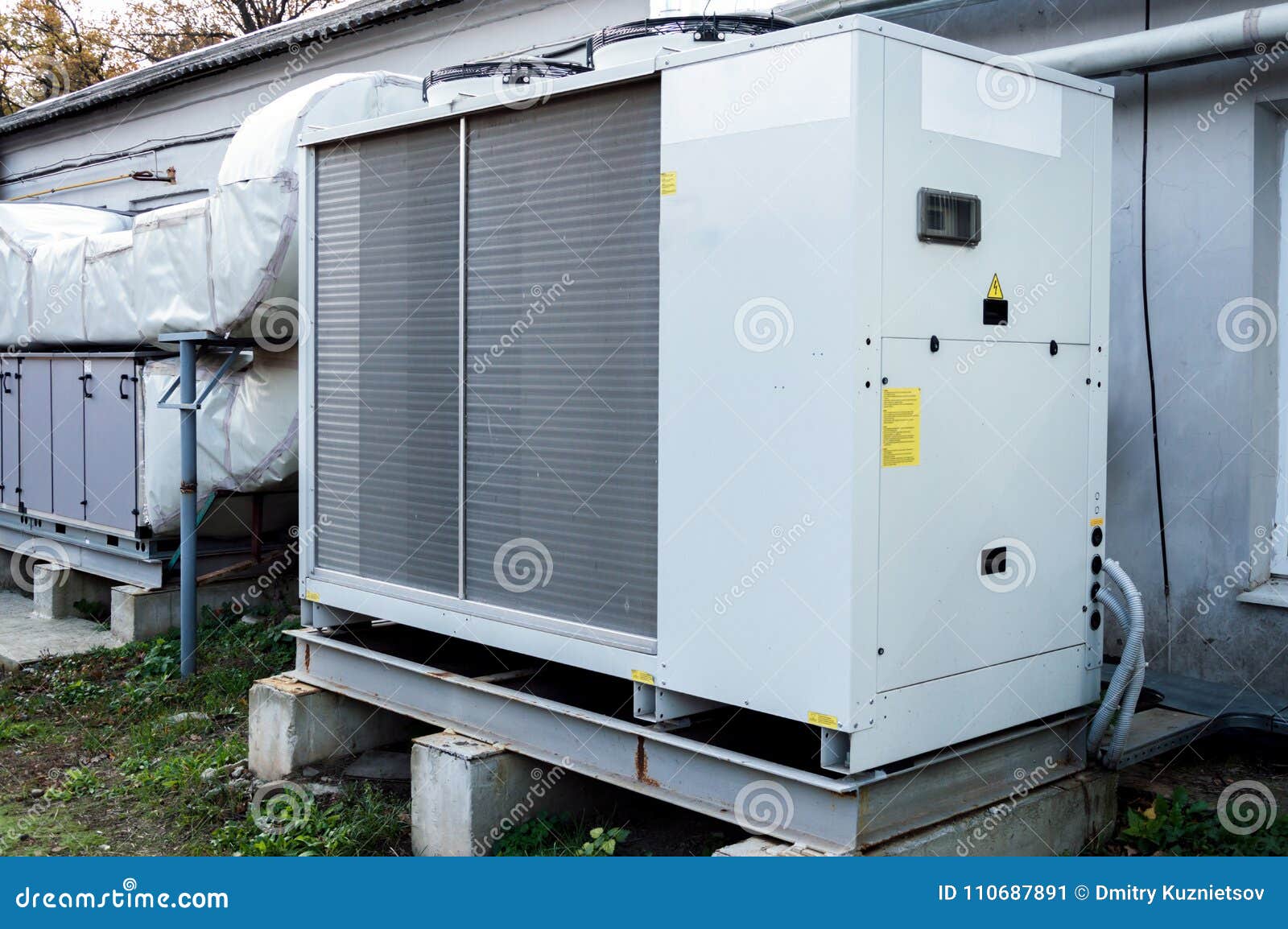 Gray Commercial AC Unit for Central Ventilation System Stock Image ...