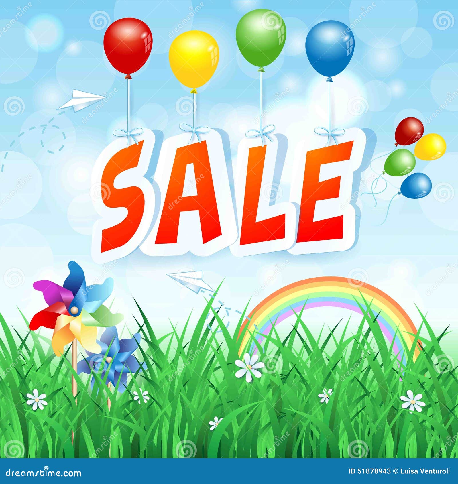 Commercial Advertising on Spring Background Stock Vector - Illustration ...