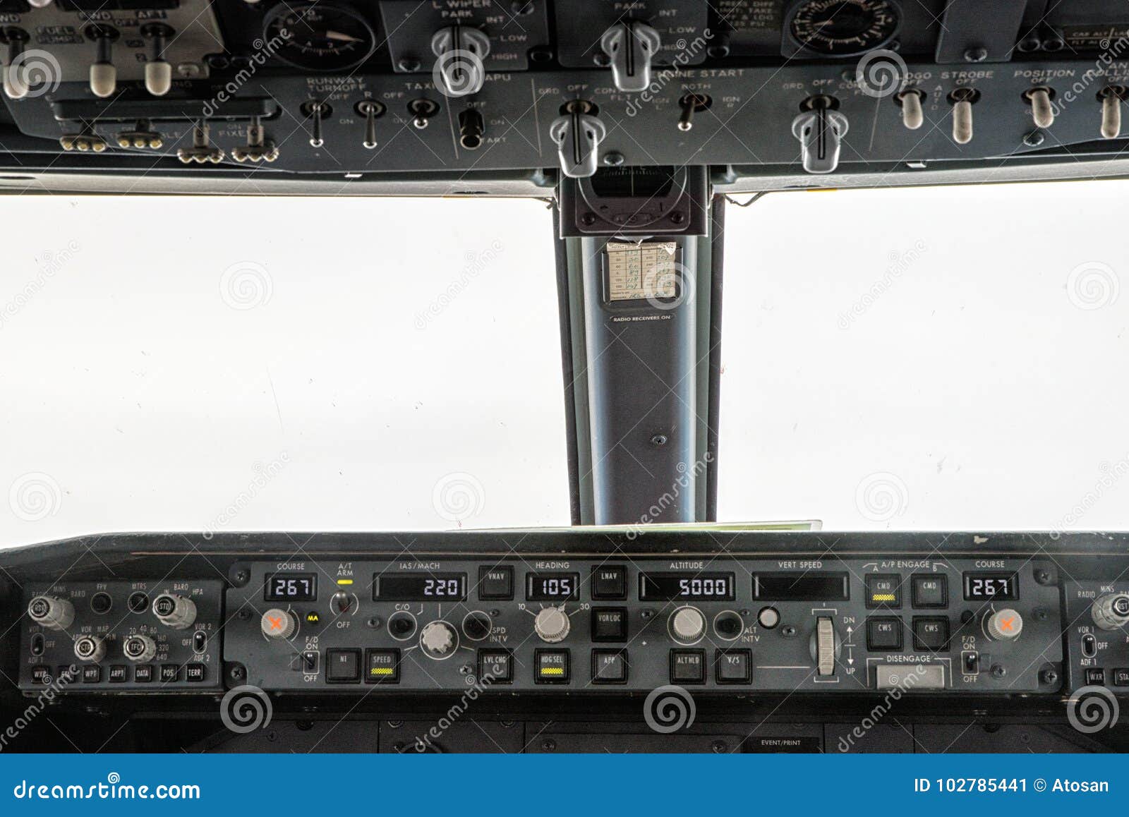 Aircraft Control Panel stock image. Image of button - 102785441