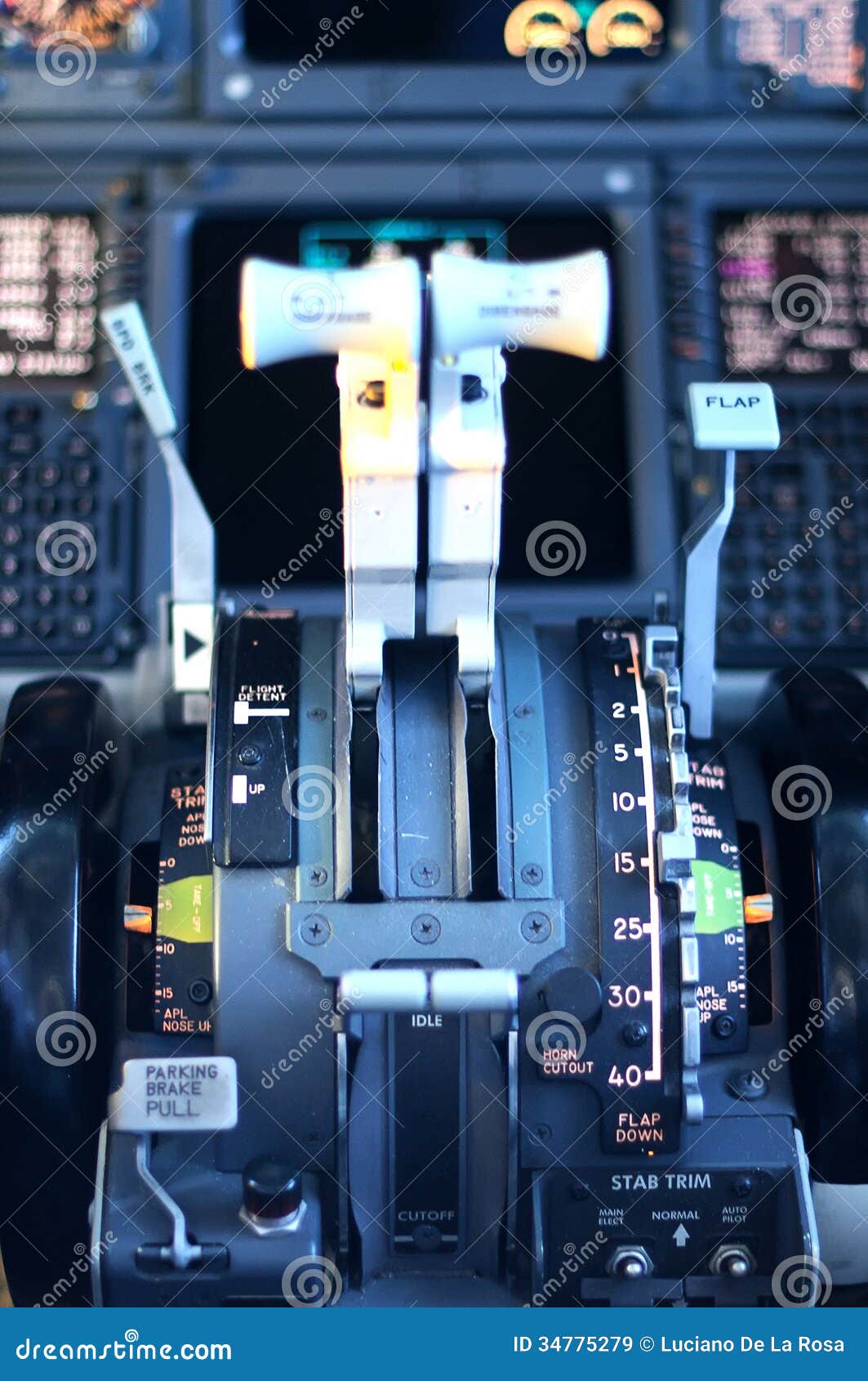 Commercial Aircraft Panel at Night Stock Image - Image of interior ...