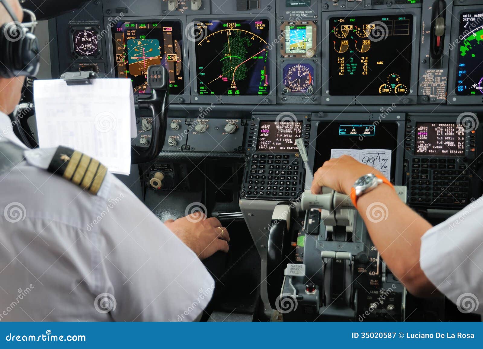 Commercial Aircraft Panel at Night Stock Image - Image of aviation ...