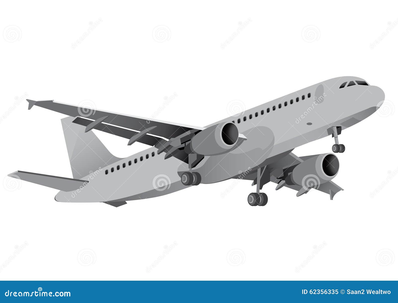 Commercial Aircraft stock vector. Illustration of propeller - 62356335