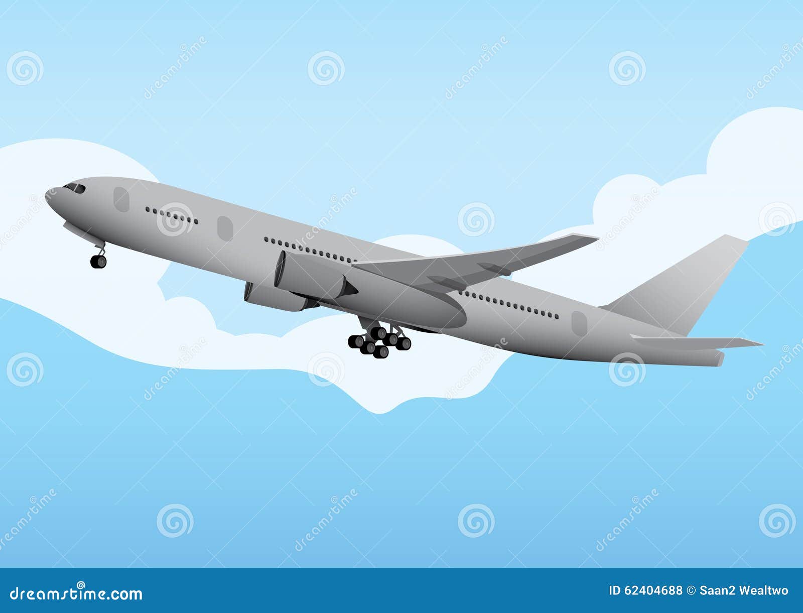 Commercial Aircraft stock vector. Illustration of vector - 62404688