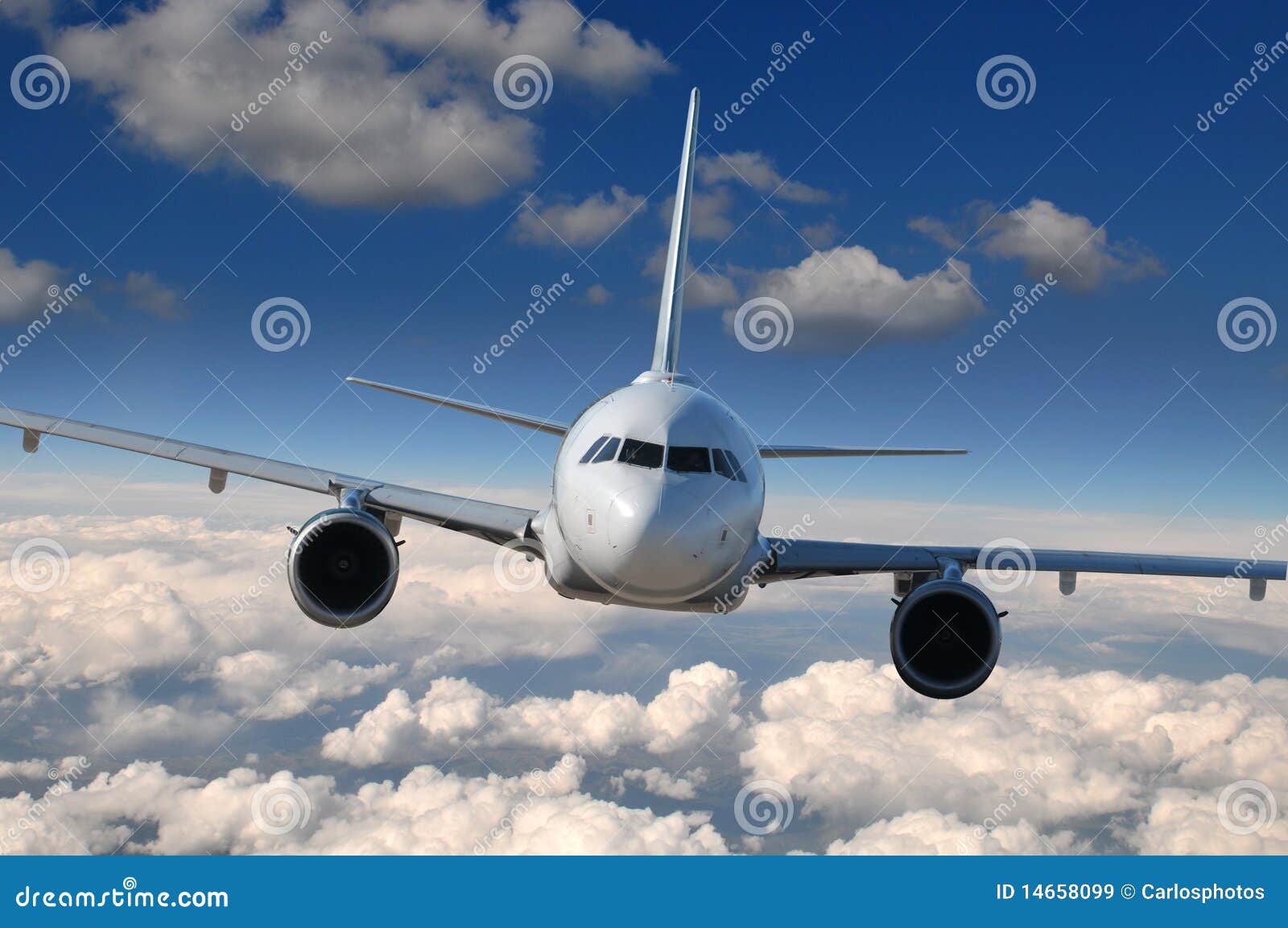 Commercial Airliner in Flight Stock Image - Image of blue, aviation ...