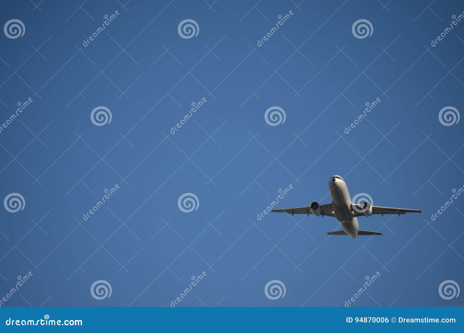 Commercial Airplane Flying Upwards Stock Photo - Image of travel ...